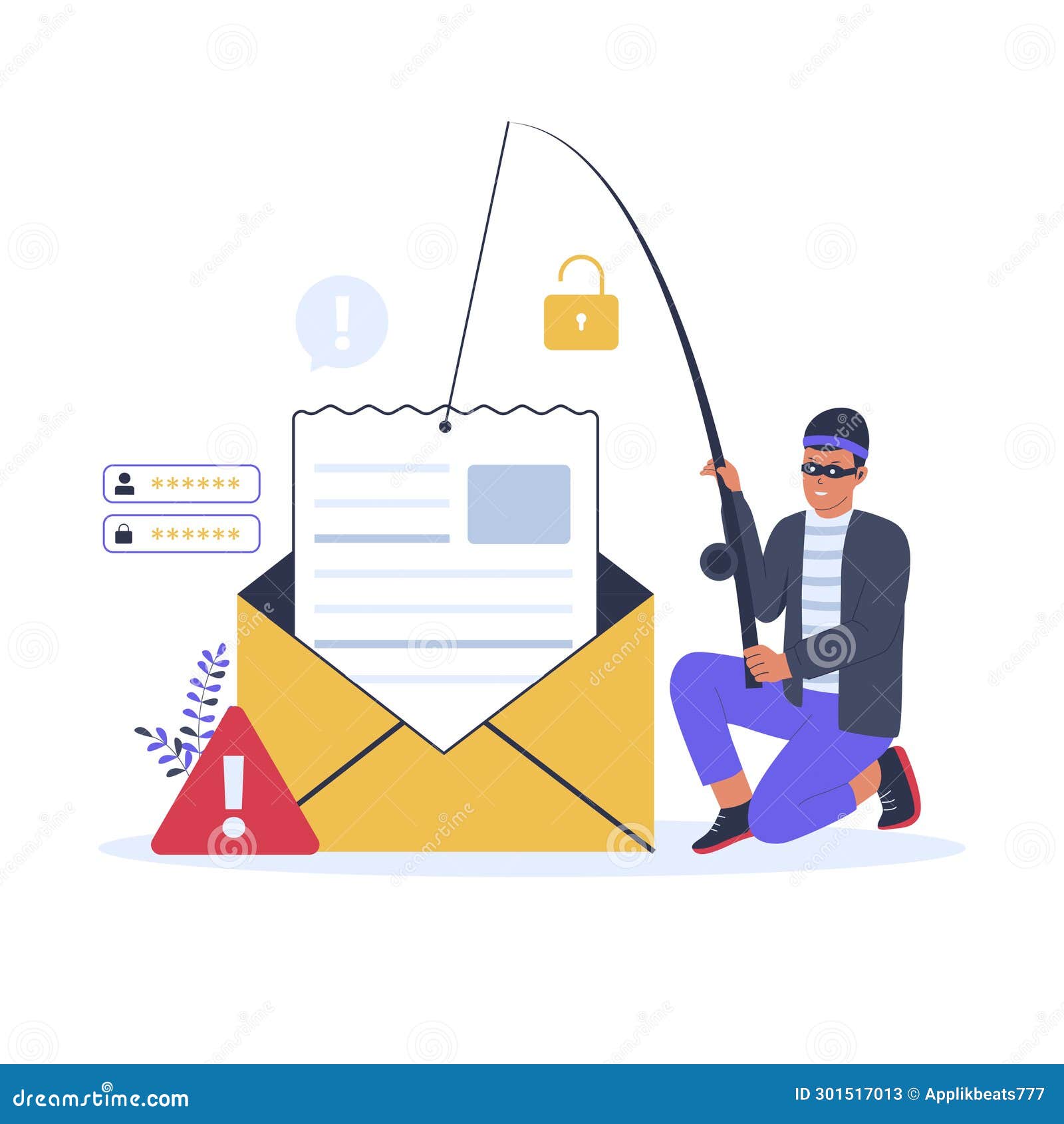Mail Phishing Illustration Concept Stock Vector - Illustration of ...
