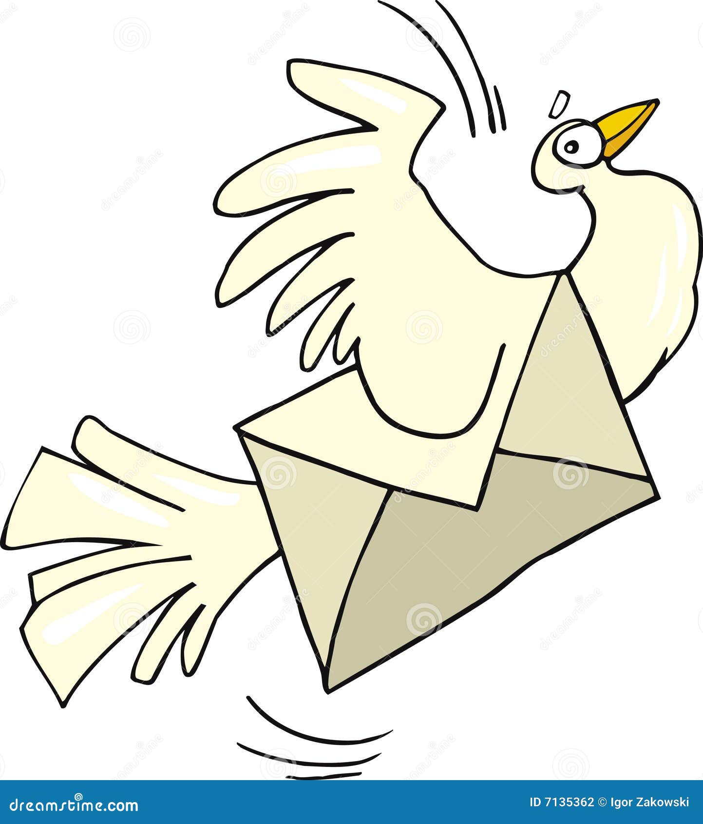 Mail pigeon stock vector. Illustration of symbol, cartoon - 7135362