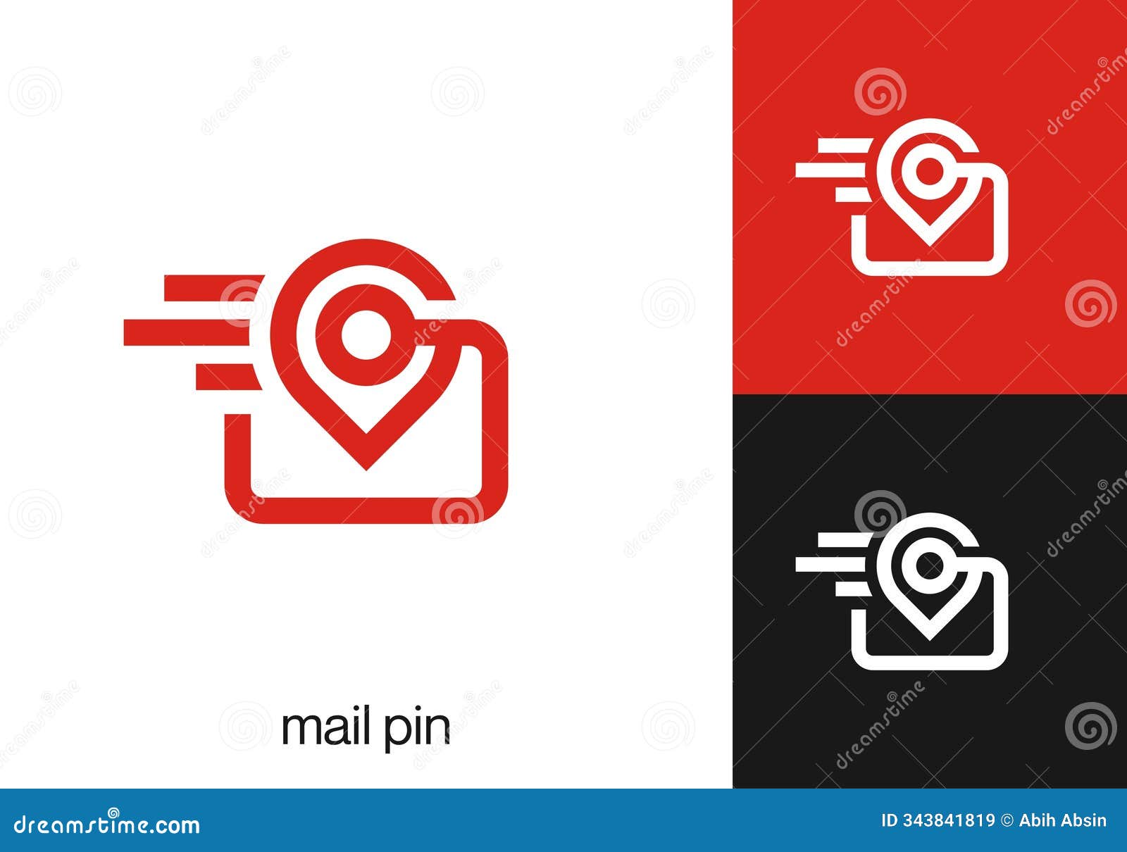 Mail with Pin Fast Delivery Logo Design Vector Stock Illustration ...