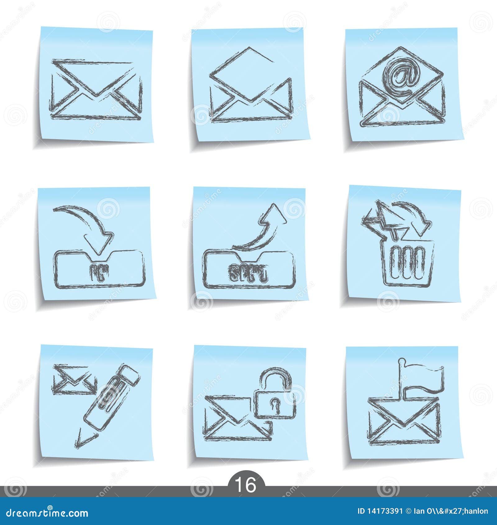 Mail Post it Icons..series No.16 Stock Vector - Illustration of post ...