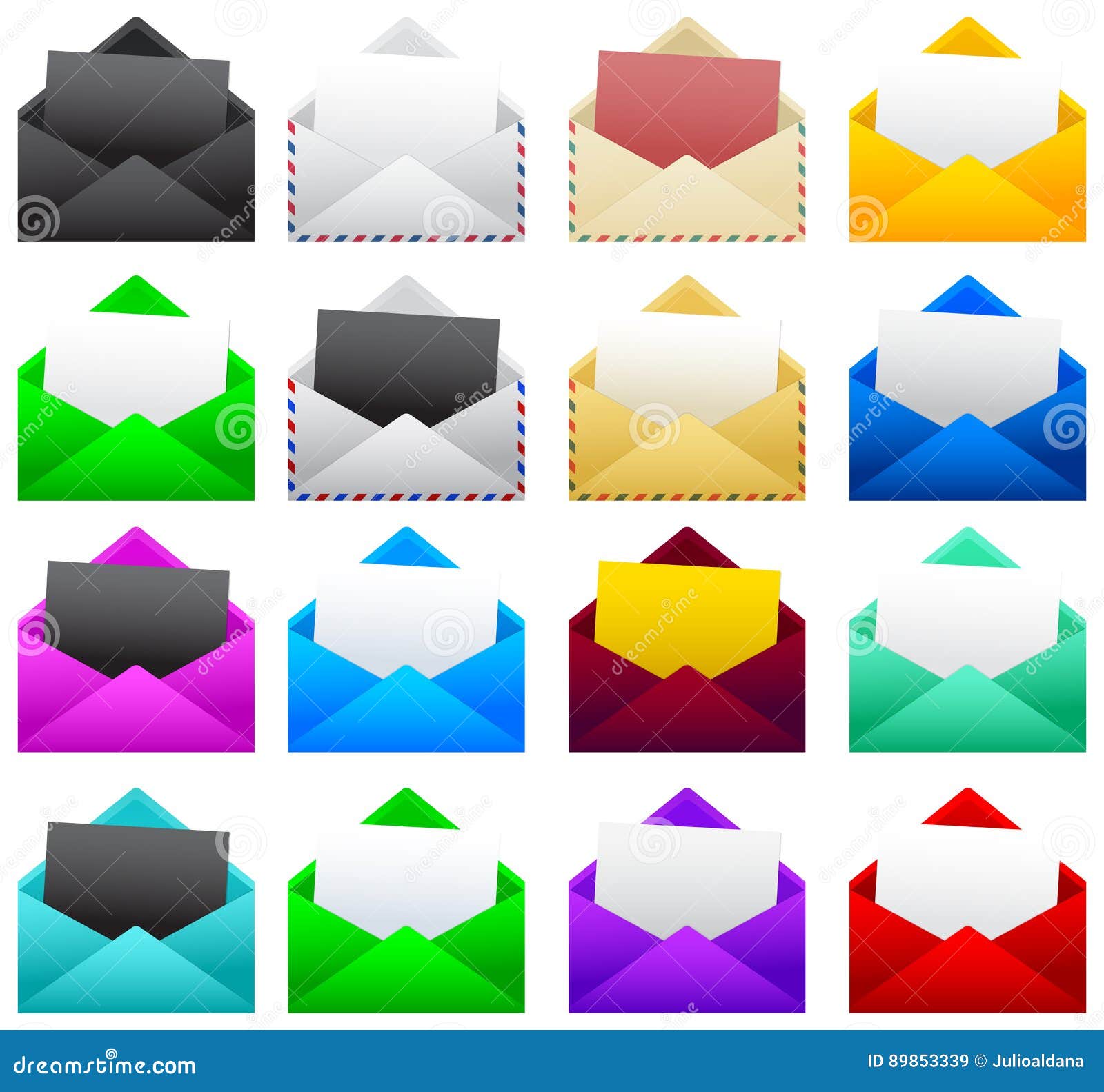 Mail Postal Envelope with a Sheet of Paper Stock Vector - Illustration ...