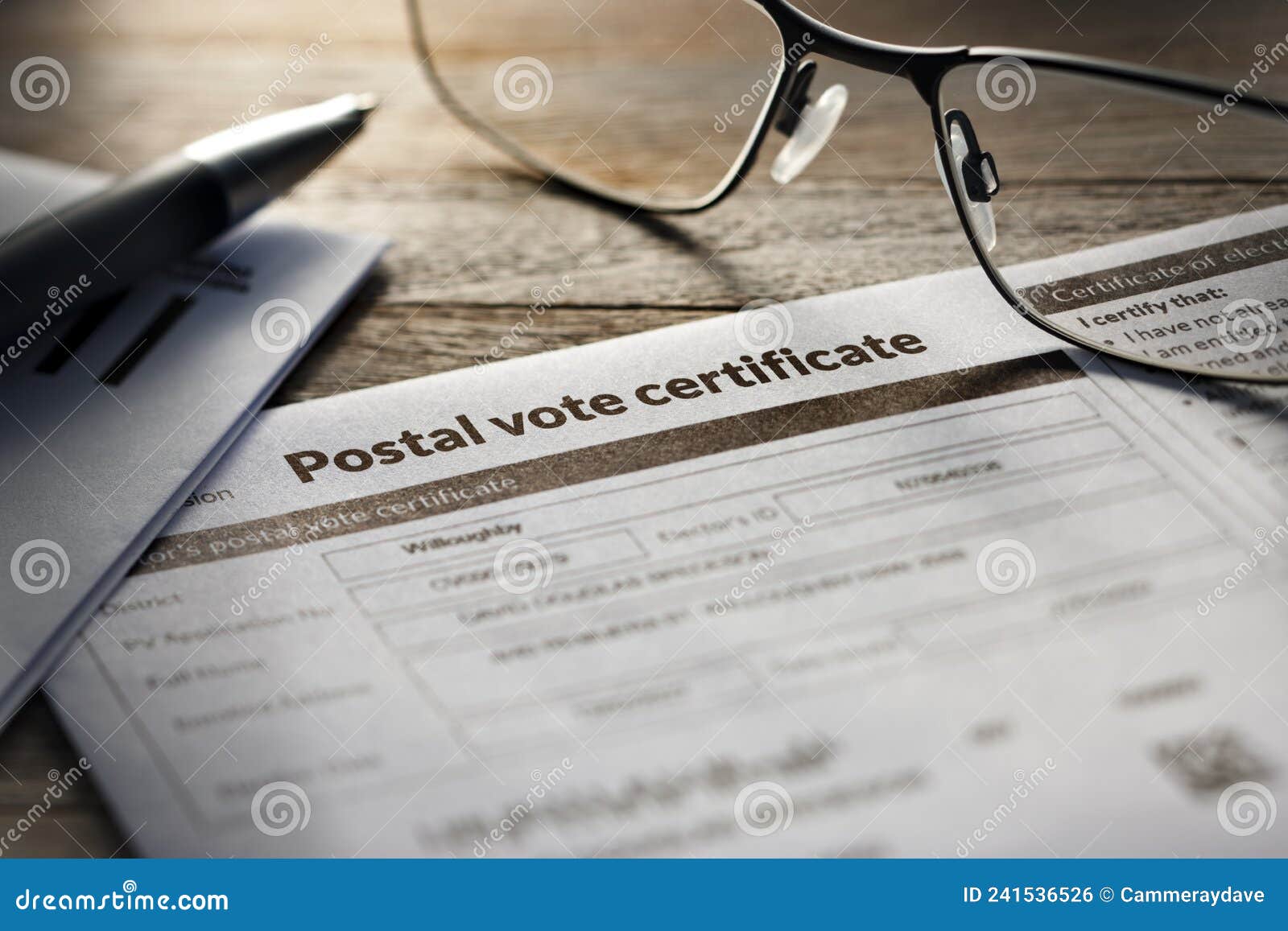 Mail Postal Vote Certificate Voting Stock Photo - Image of early ...