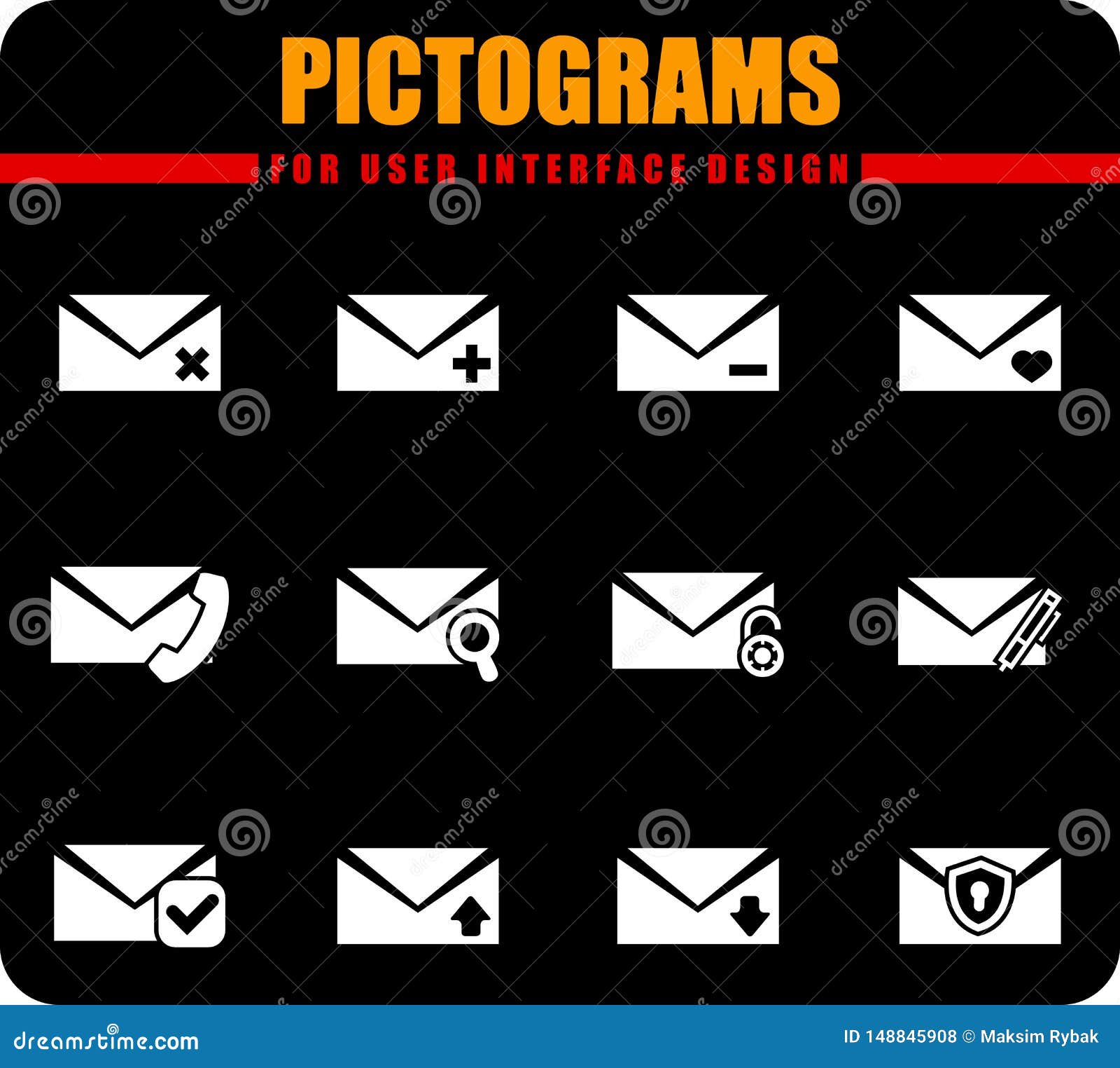 Mail icons set stock vector. Illustration of service - 148845908