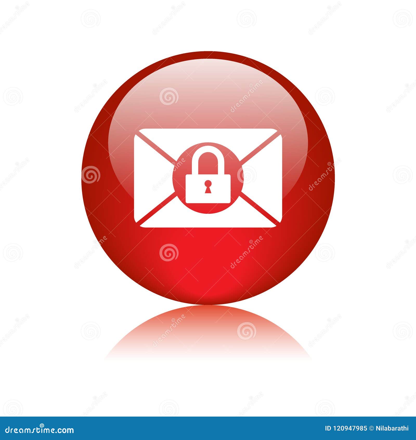 Mail Protection Icon Web Button Stock Vector - Illustration of commerce ...
