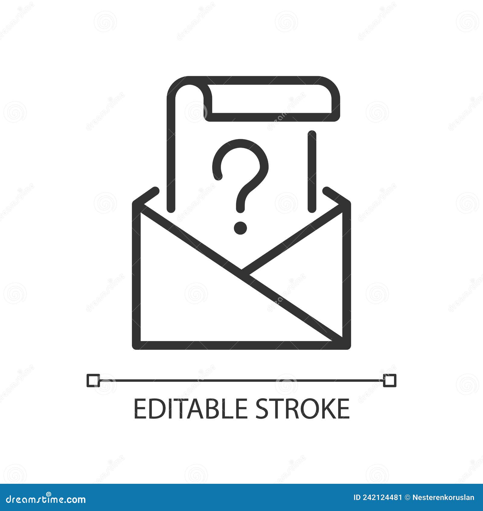 Mail question linear icon stock vector. Illustration of question ...