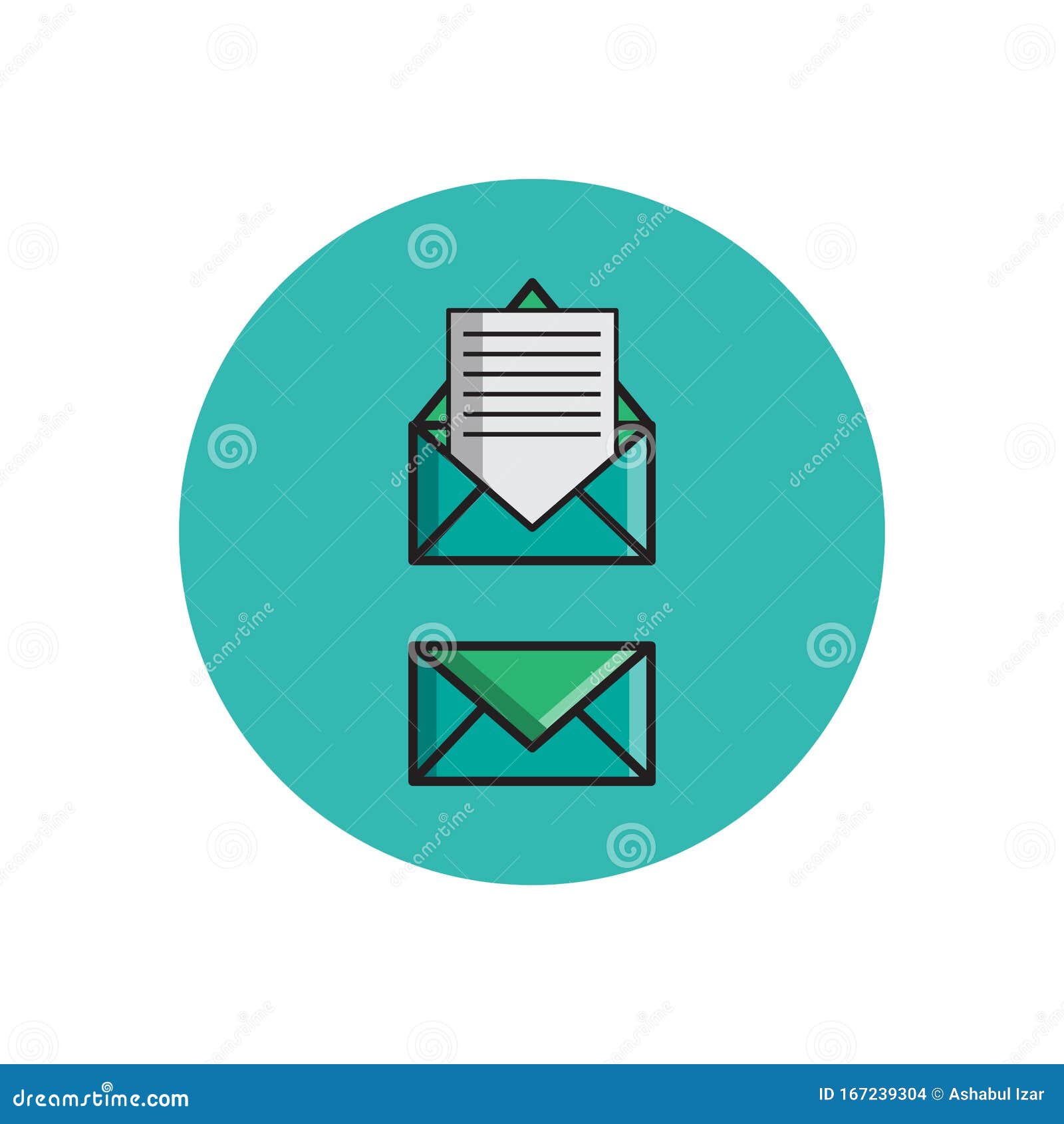 Mail Read and Unread Icon Illustration Stock Illustration ...