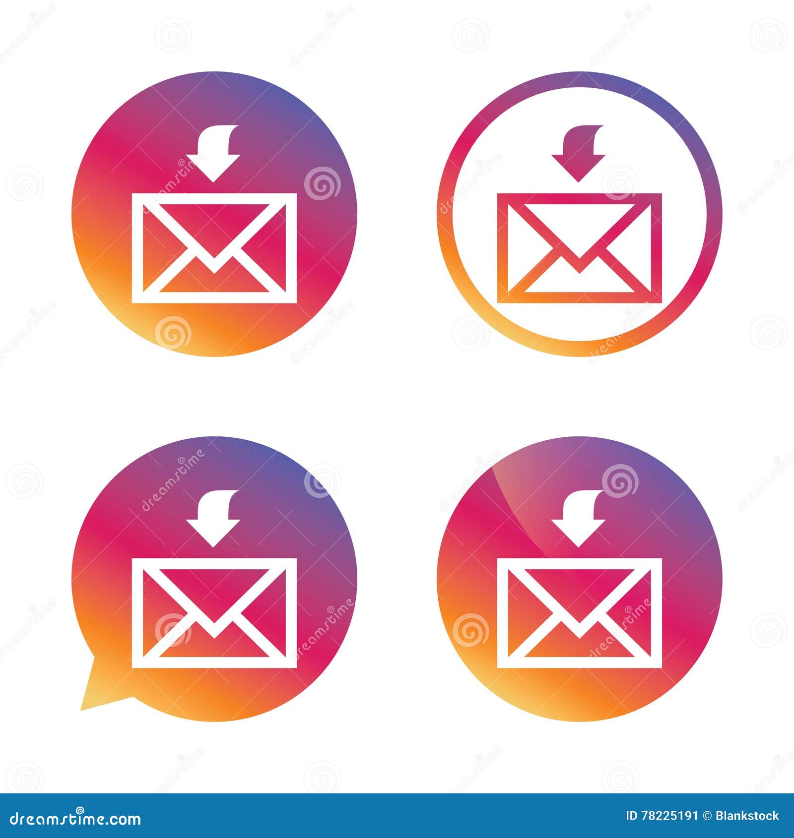 Mail Receive Icon. Envelope Symbol. Get Message. Stock Vector ...