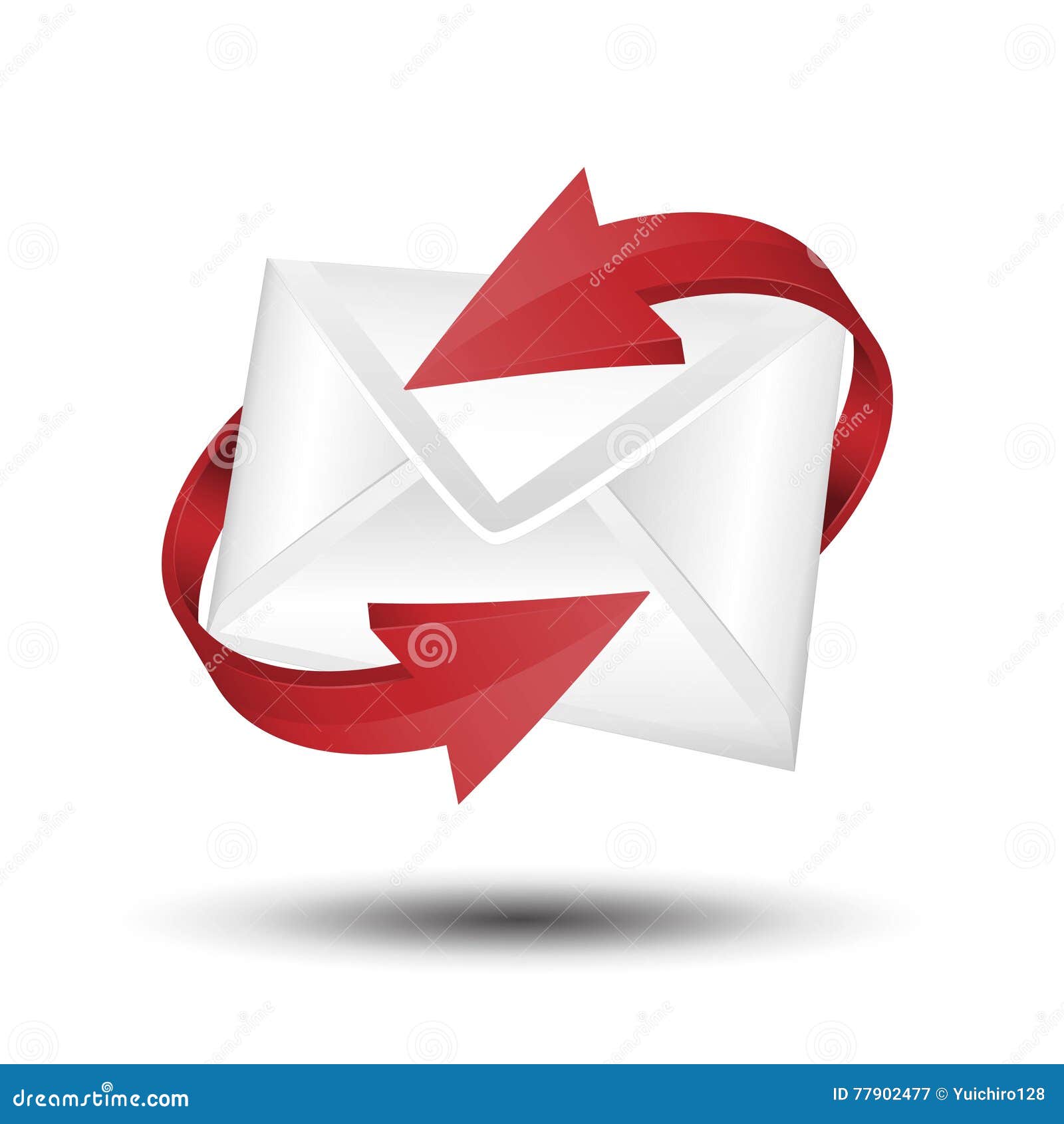 Mail with Red Circular Arrows. E-mail Concept. Stock Vector ...