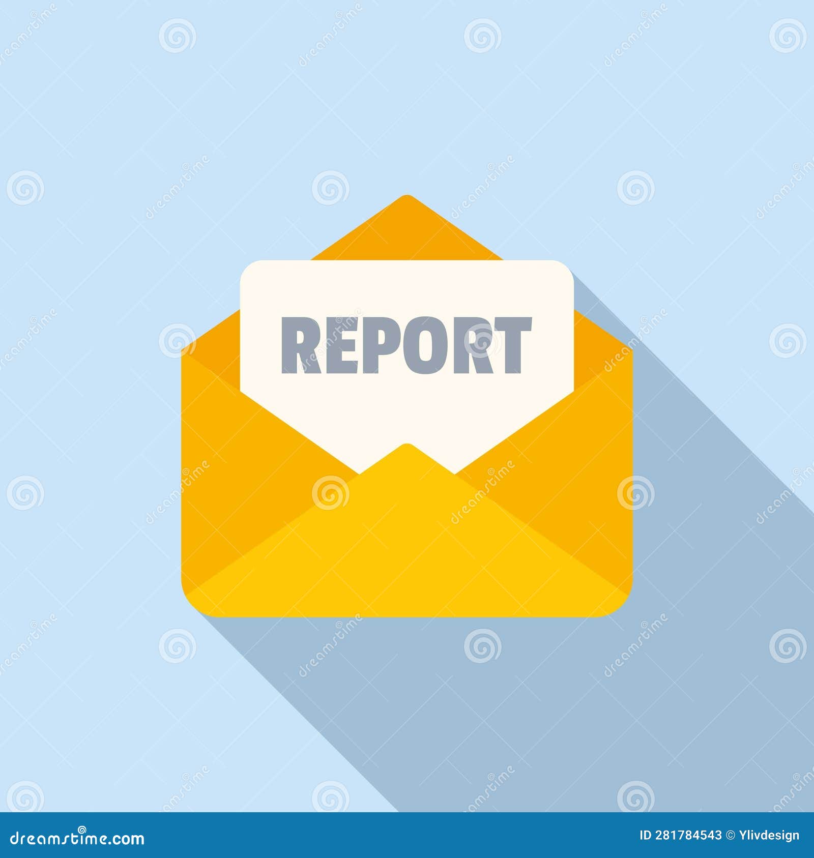 Mail Report Icon Flat Vector. Document Data Stock Vector - Illustration ...
