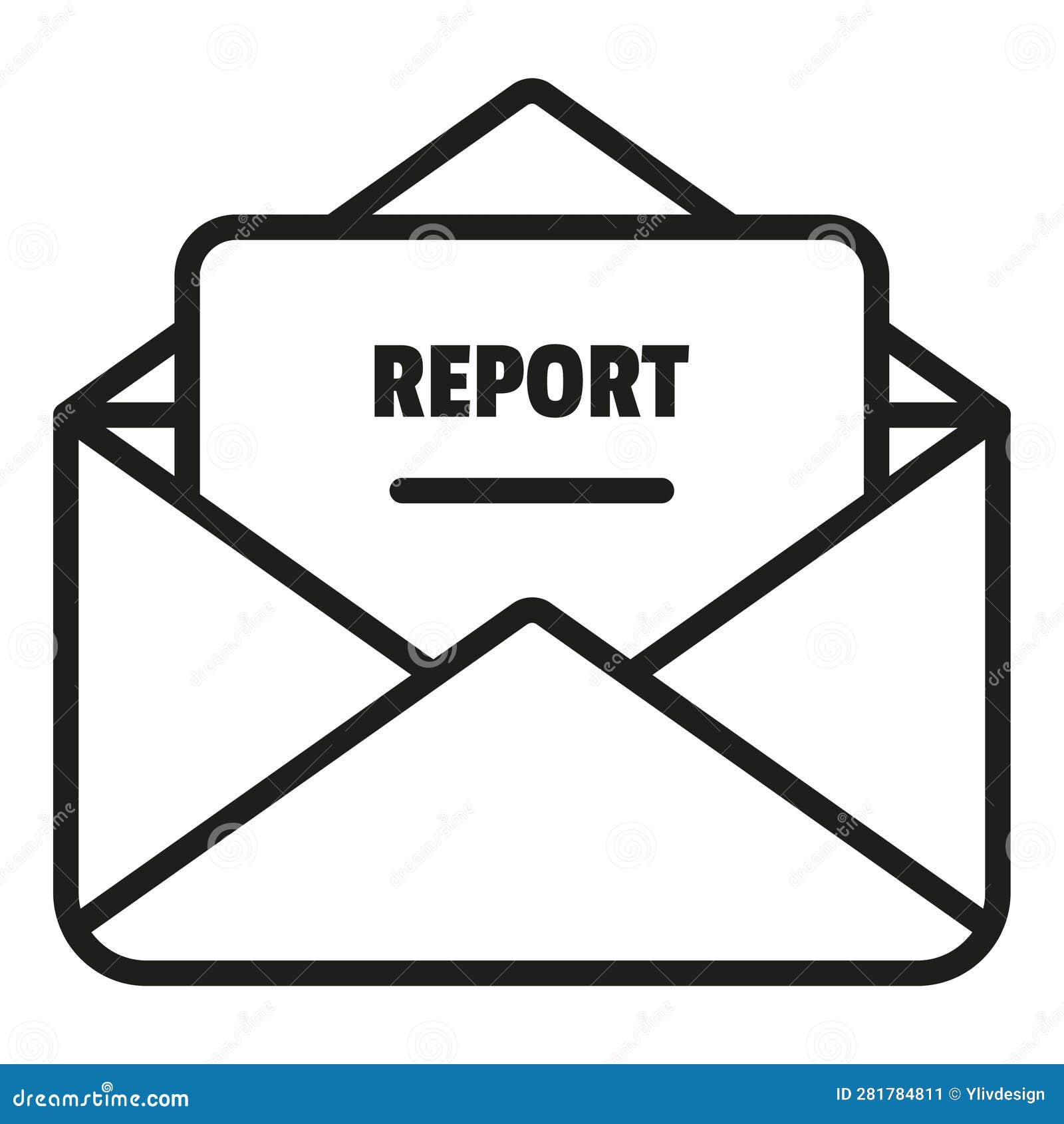 Mail Report Icon Outline Vector. Document Data Stock Illustration ...