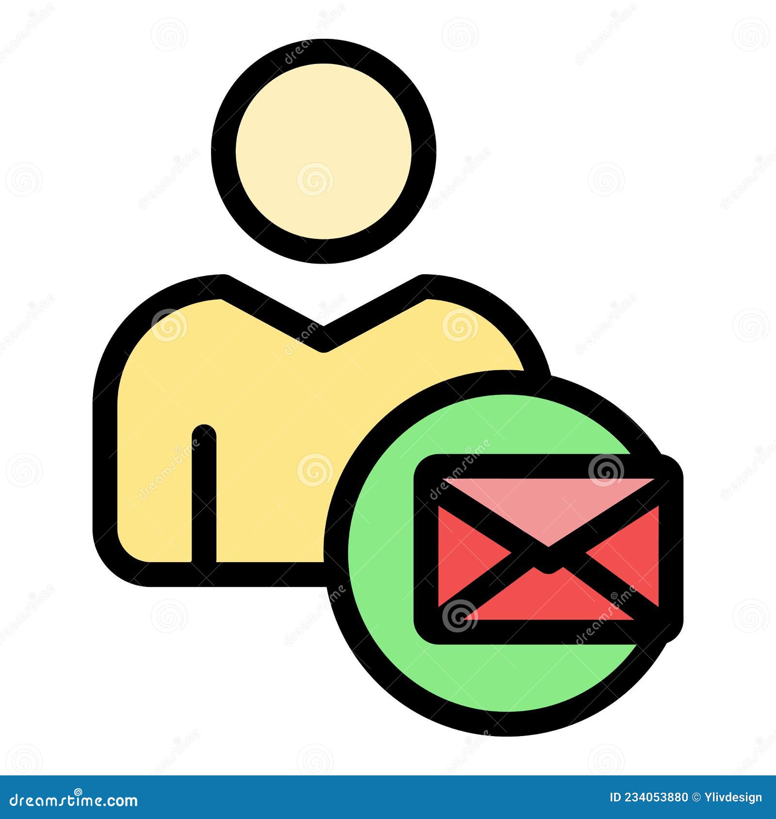 Mail Request Icon Color Outline Vector Stock Vector - Illustration of ...