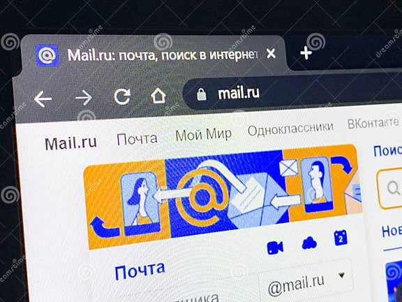 Mail.ru Web Page, Visual Media Site Editorial Photo - Image of internet ...
