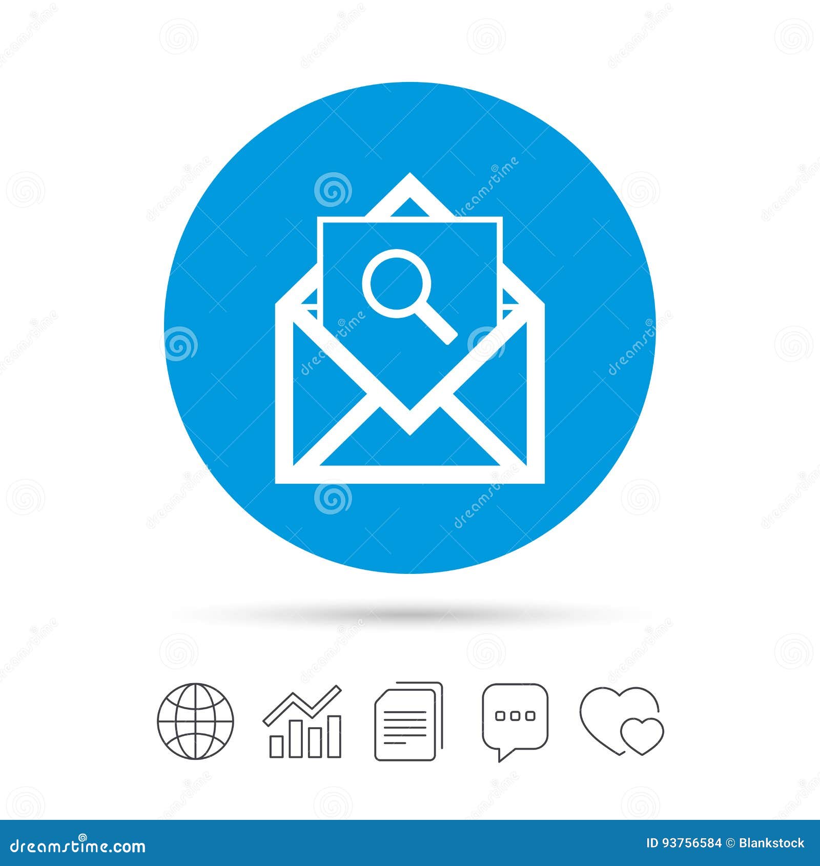 Mail Search Icon. Envelope Symbol. Message Sign Stock Vector ...
