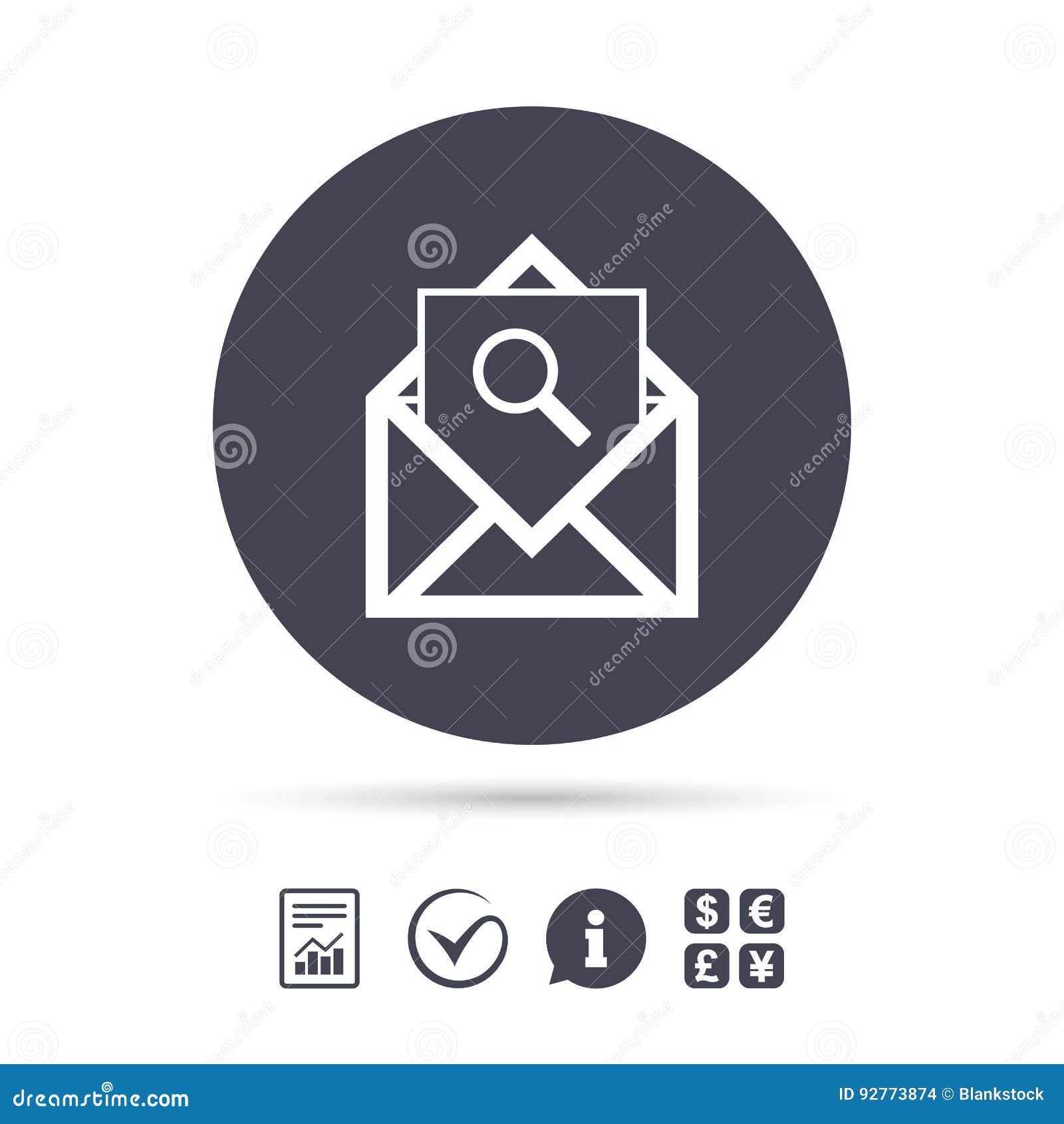 Mail Search Icon. Envelope Symbol. Message Sign Stock Vector ...