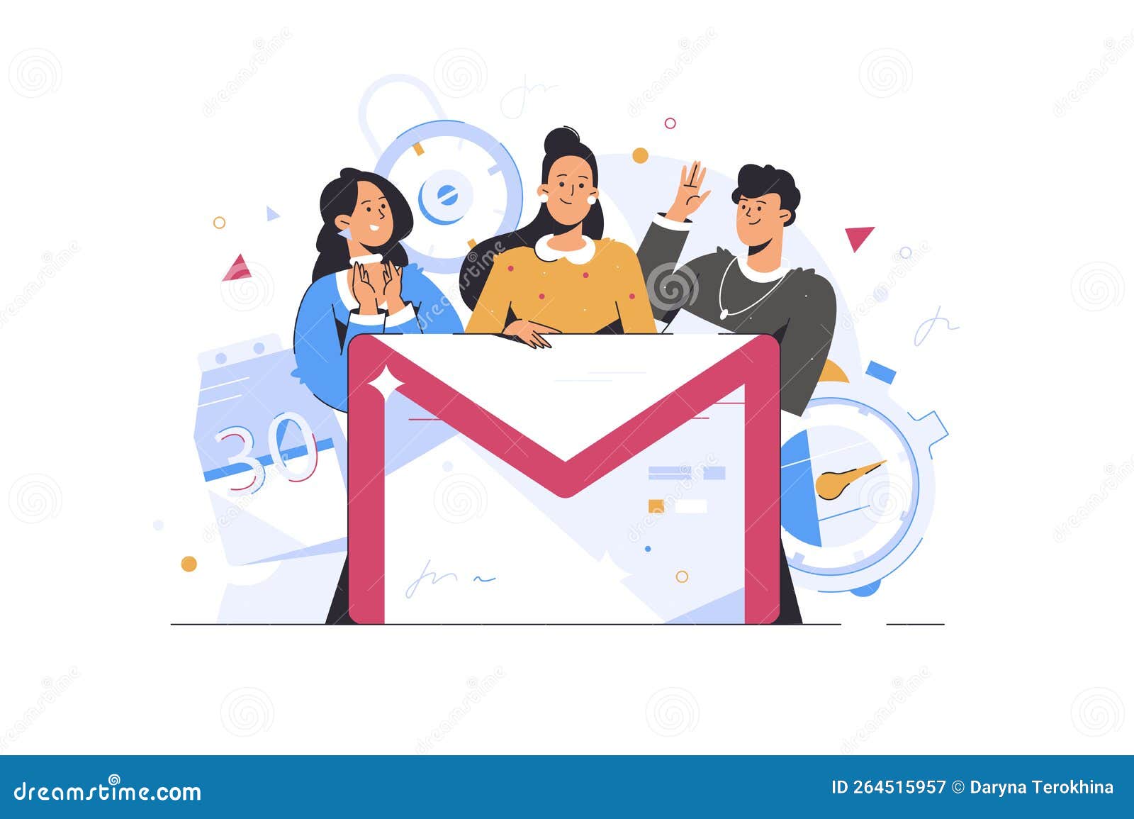 Mail Email for Data Security. Team Sends and Receives Emails. System ...