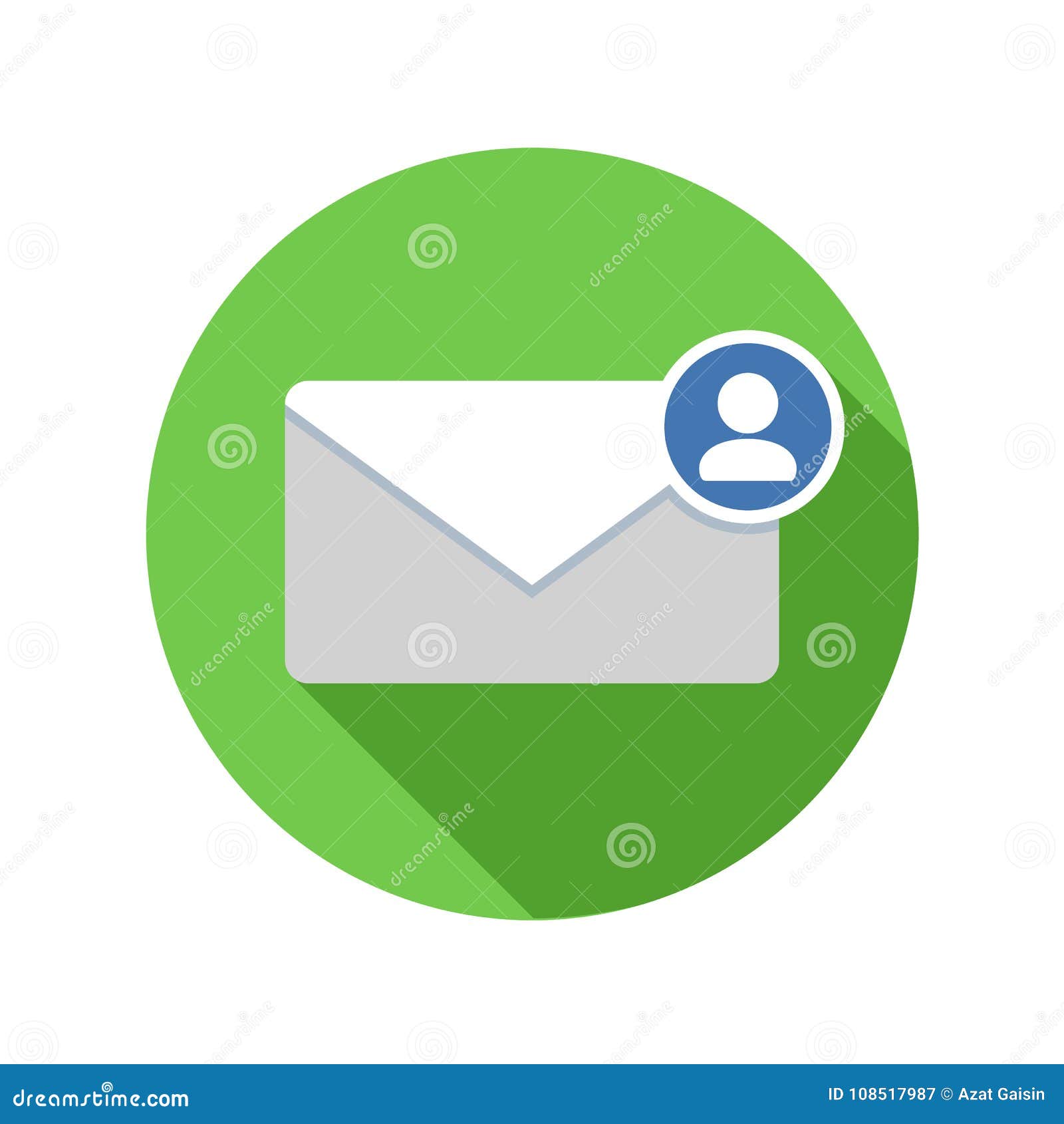Mail Sender Icon. Email Icon with Long Shadow Stock Vector ...
