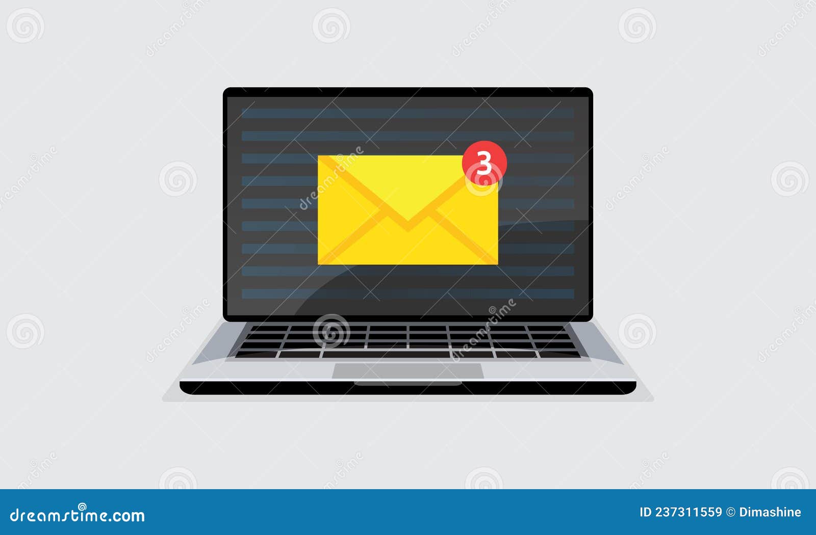 Mail Service, E-mail Message on Screen in Laptop. Message Confirmation ...