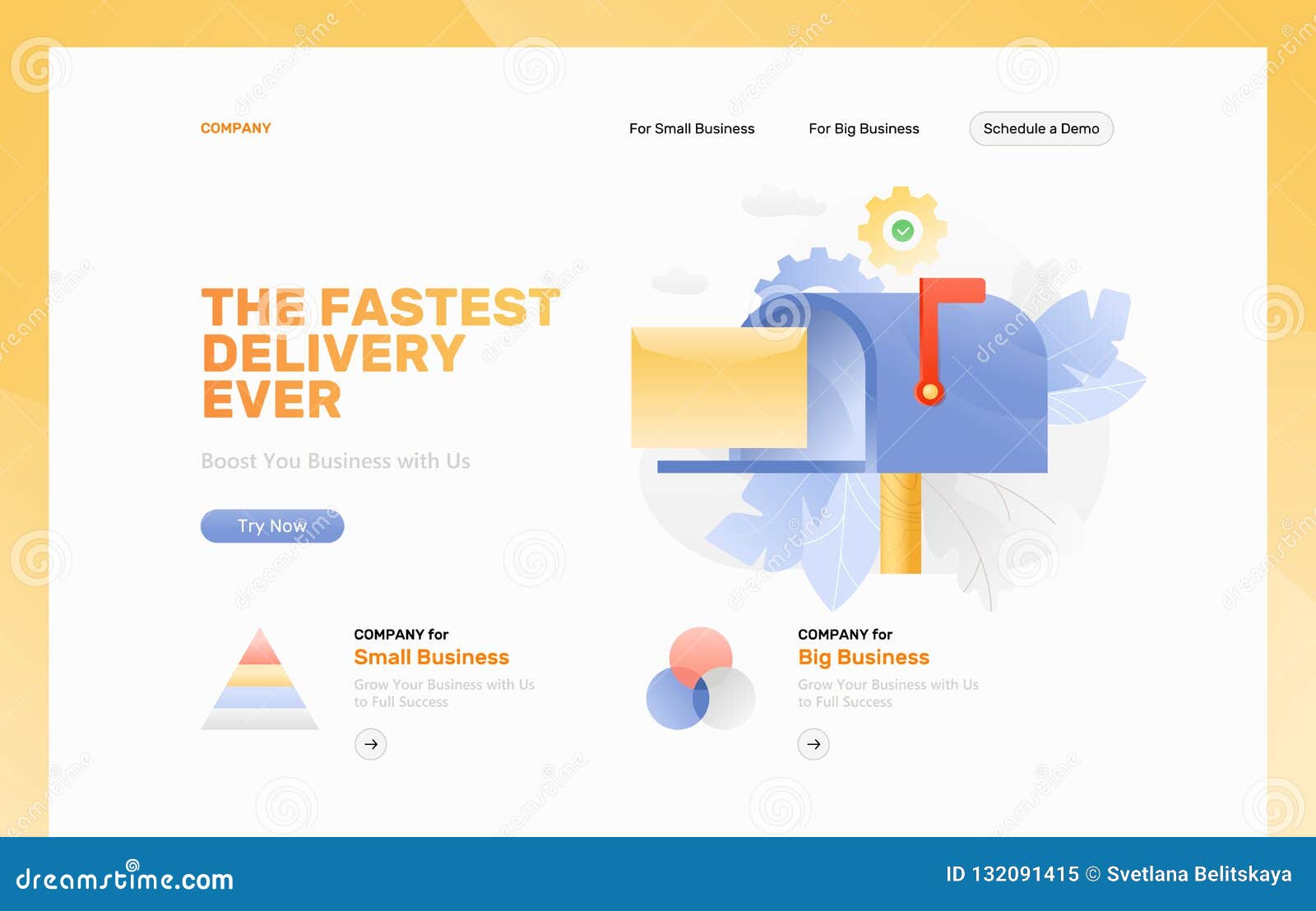 Mail Service Header Template Stock Vector - Illustration of flat, post ...