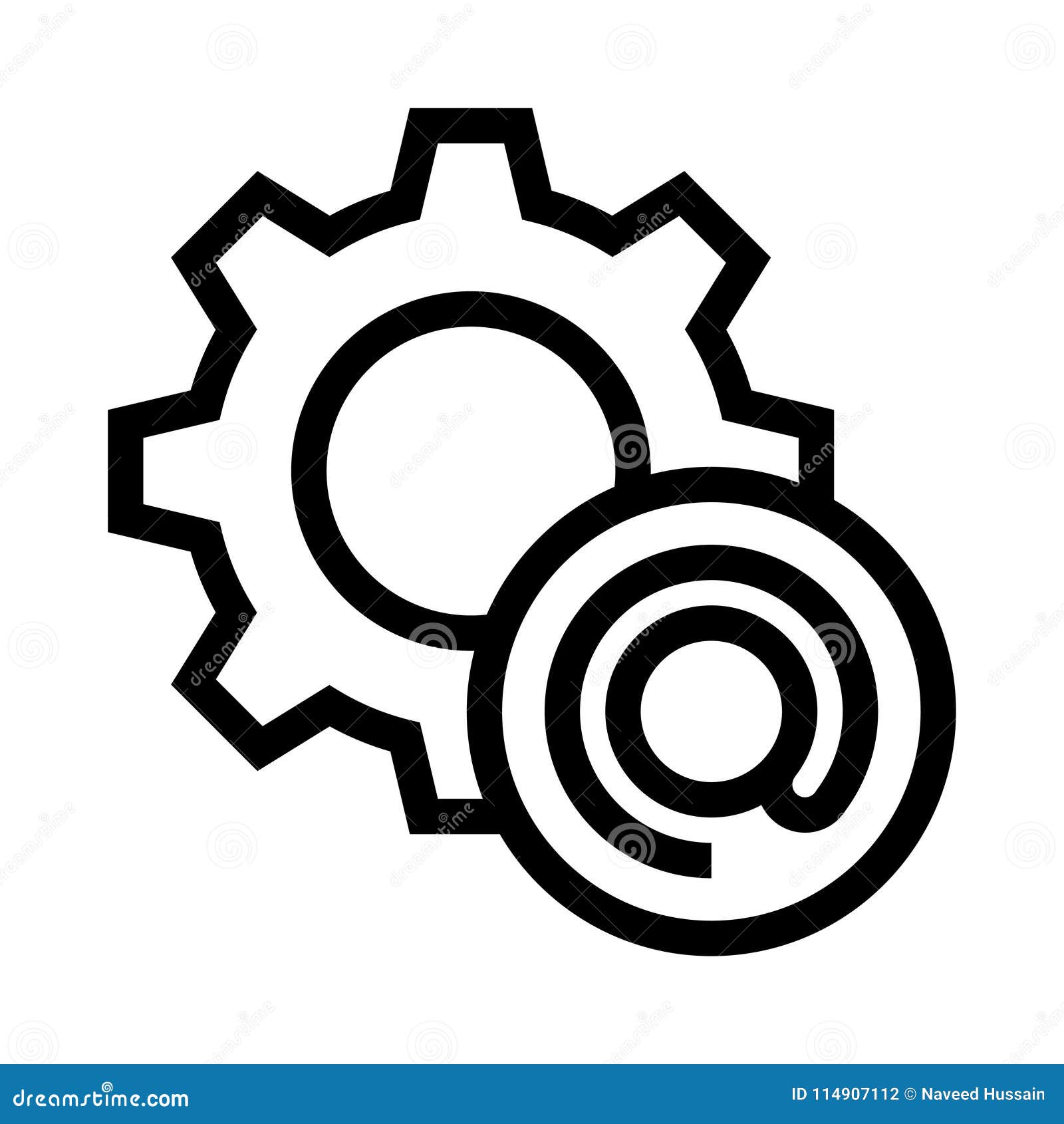 Mail Setting Vector Line Icon Stock Vector - Illustration of apps, flat ...