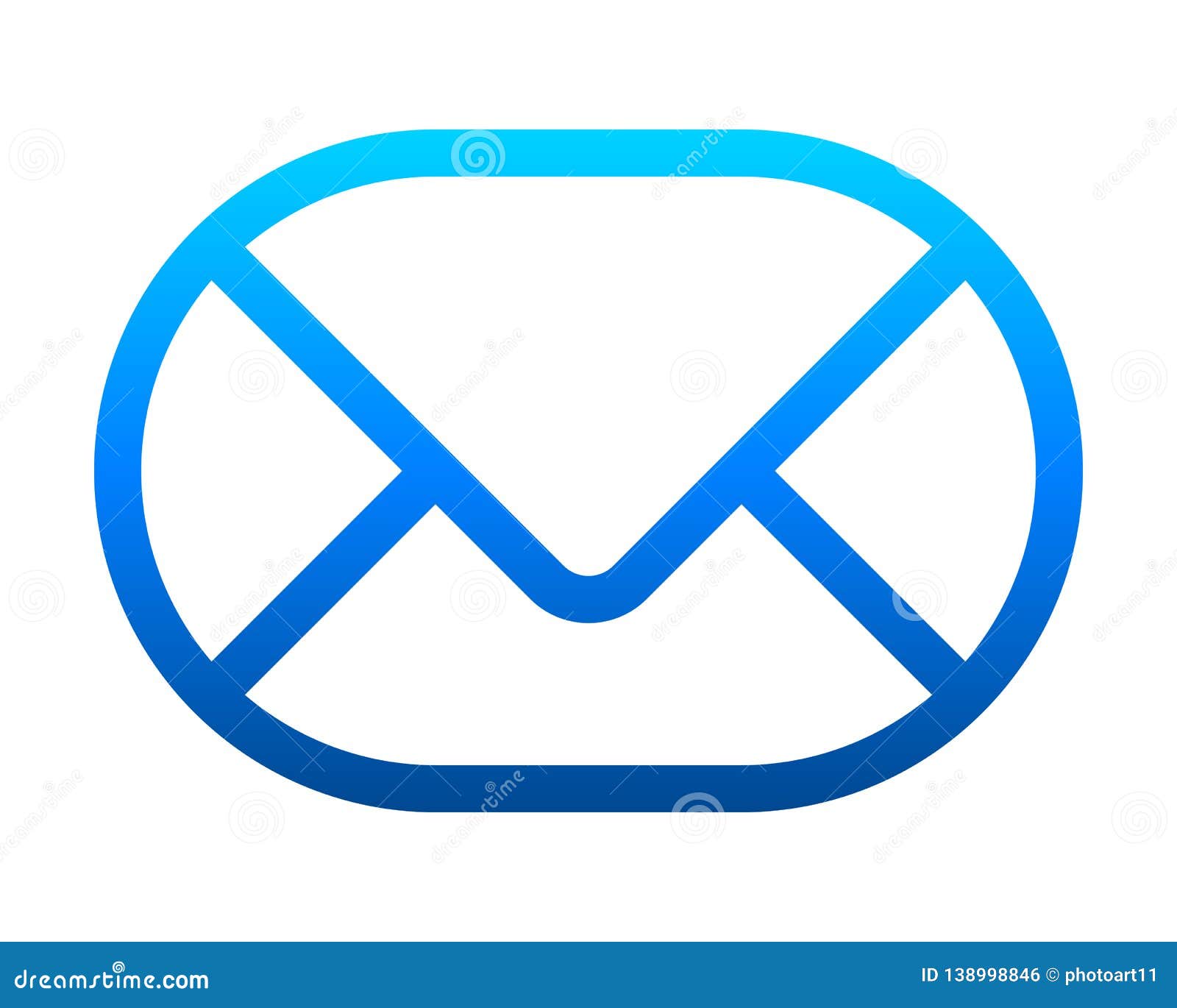 Mail Symbol Icon - Blue Gradient Outline Rounded, Isolated - Vector ...