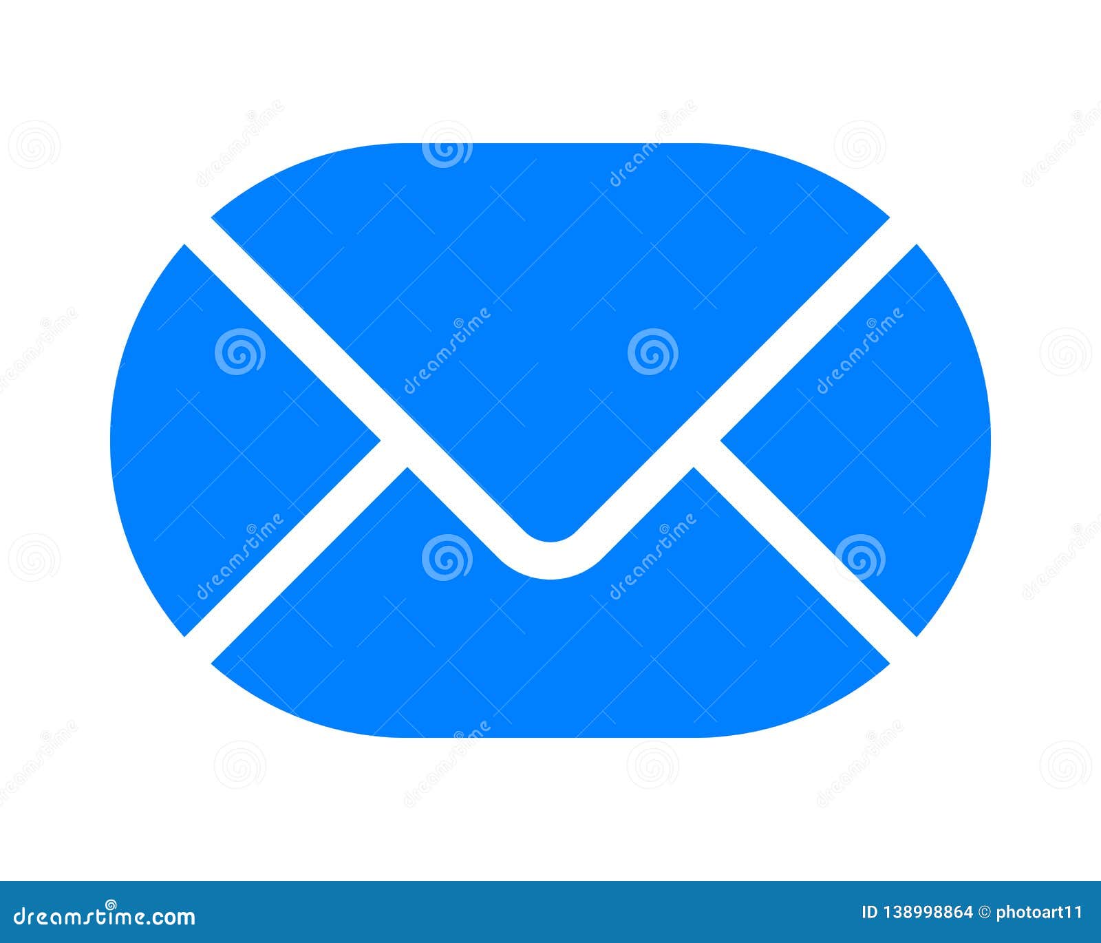 Mail Symbol Icon - Blue Simple Rounded, Isolated - Vector Stock Vector ...
