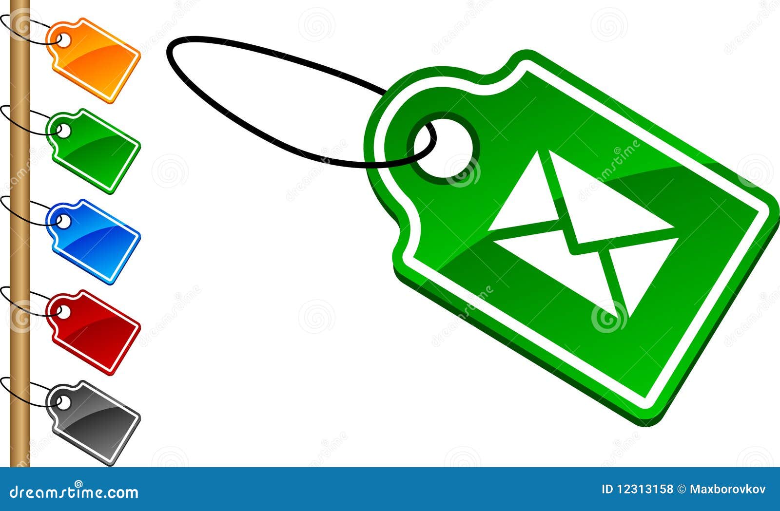 Mail tags. stock vector. Illustration of internet, black - 12313158