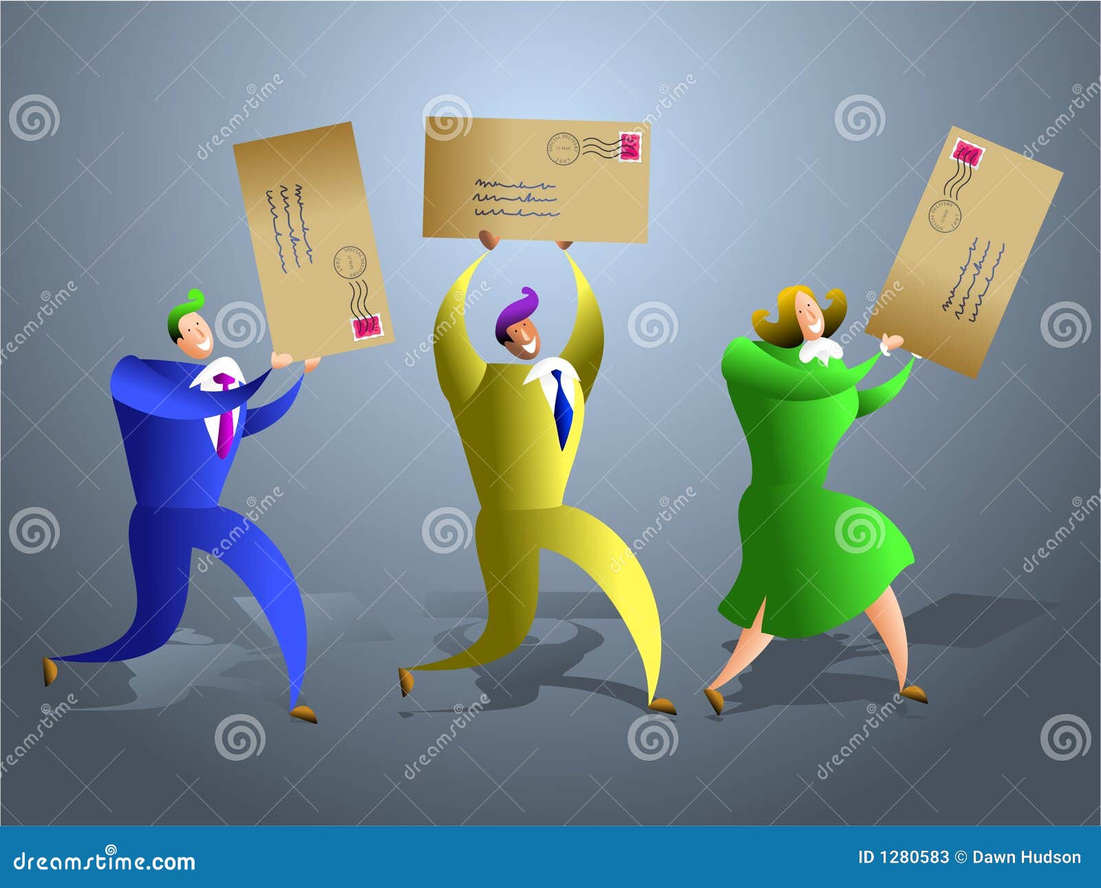 Mail team stock illustration. Illustration of message - 1280583