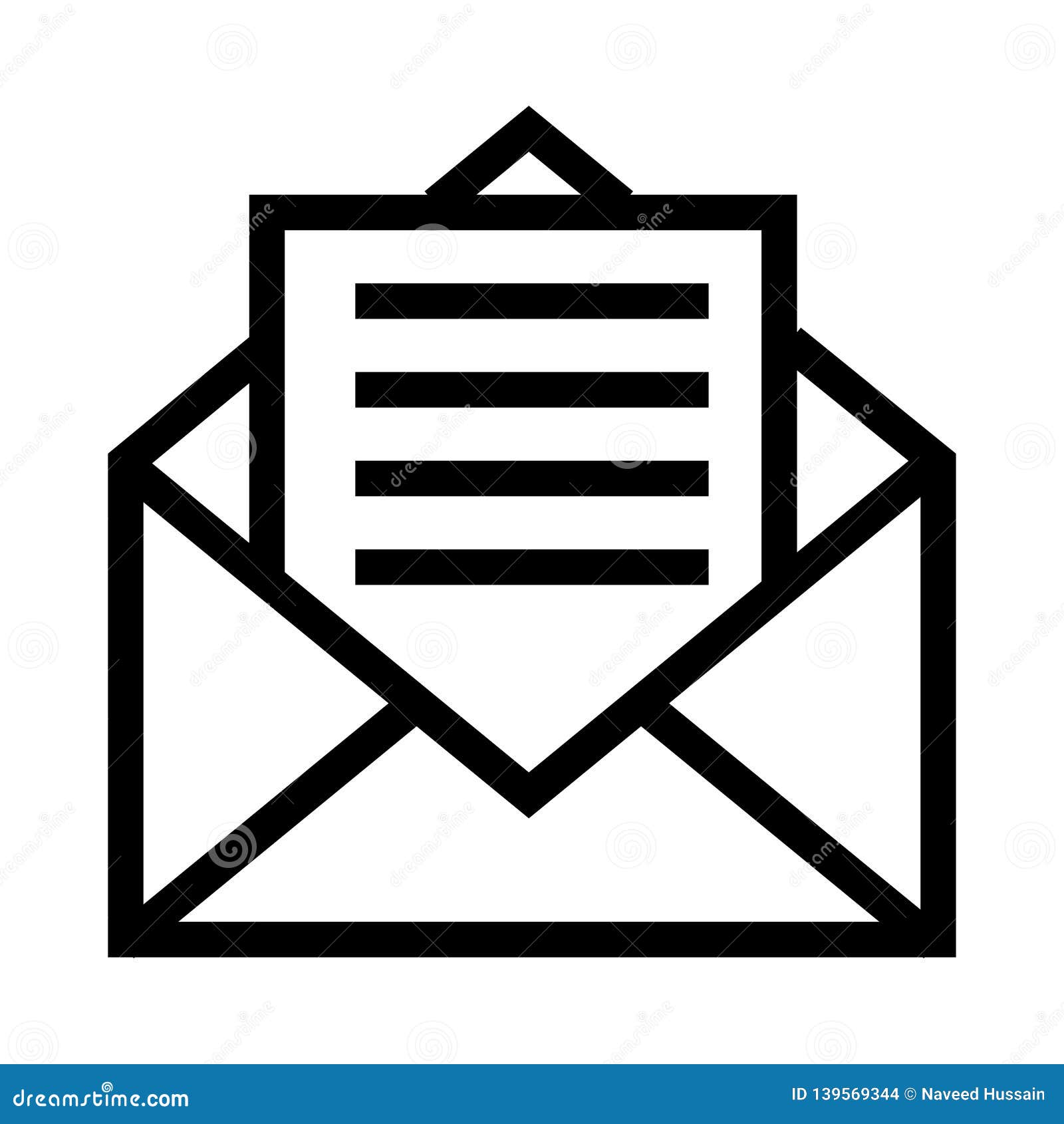 Mail thin line vector icon stock illustration. Illustration of element ...