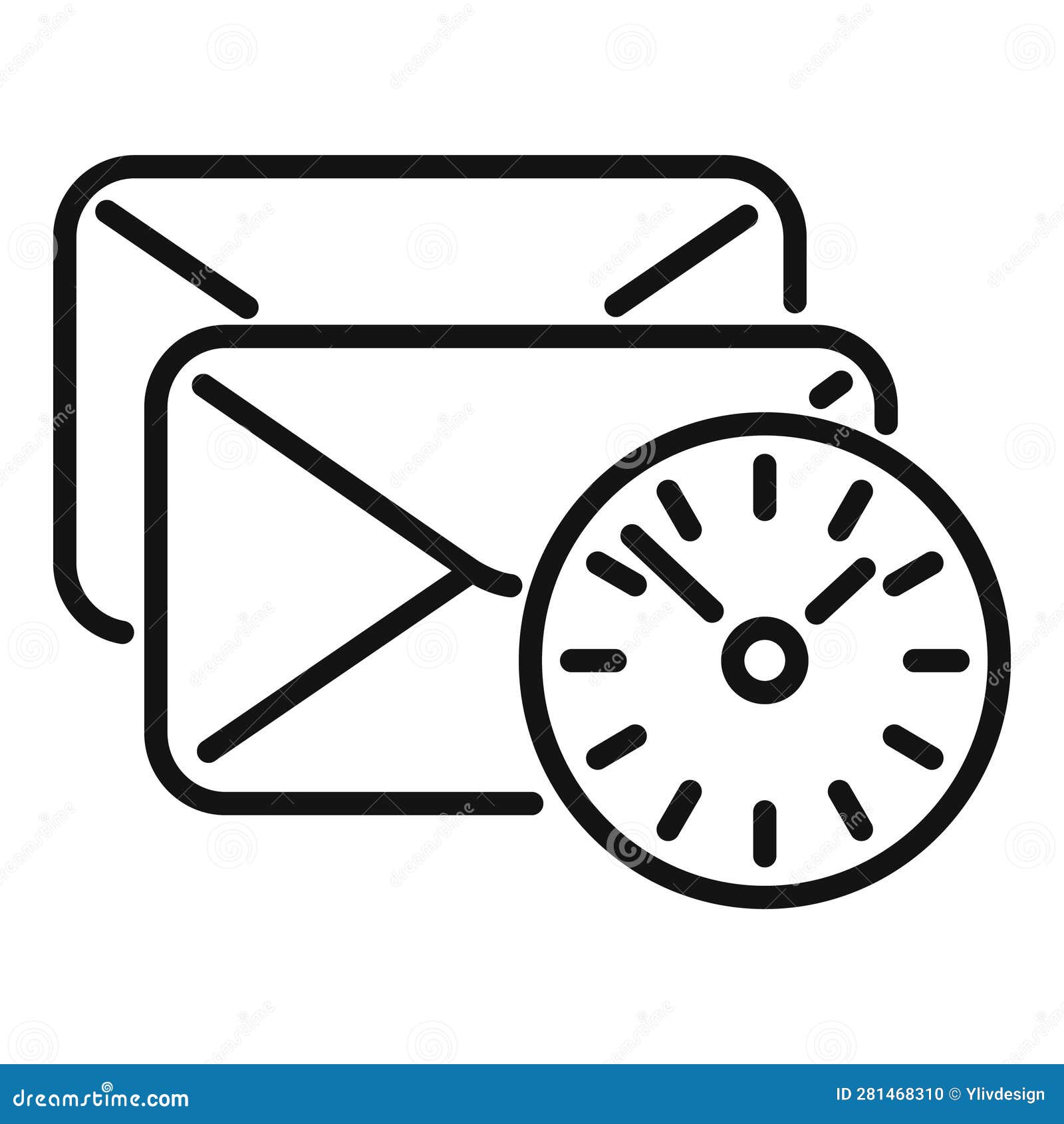 Mail Time Send Icon Outline Vector. Clock Project Stock Vector ...