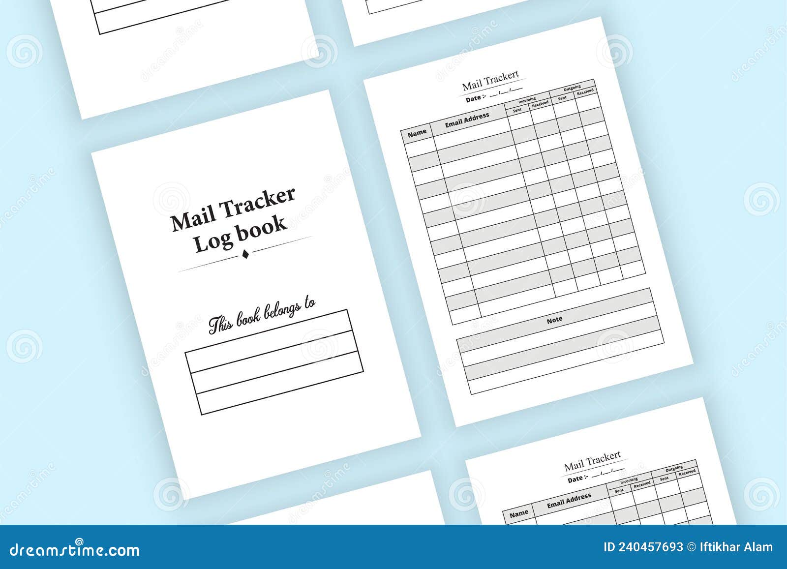 Mail Tracker Journal KDP Interior. Business Information Log Book ...