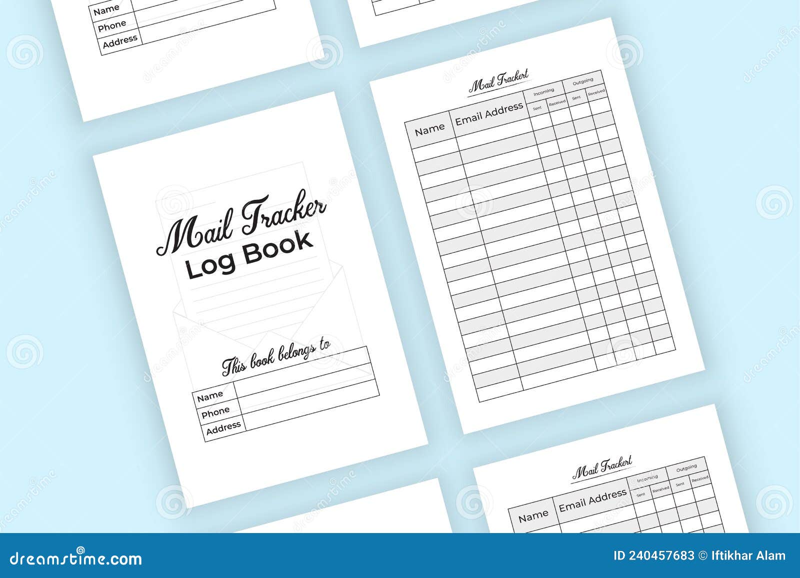 Mail Tracker Log Book KDP Interior. Mail Incoming and Outgoing Tracker ...