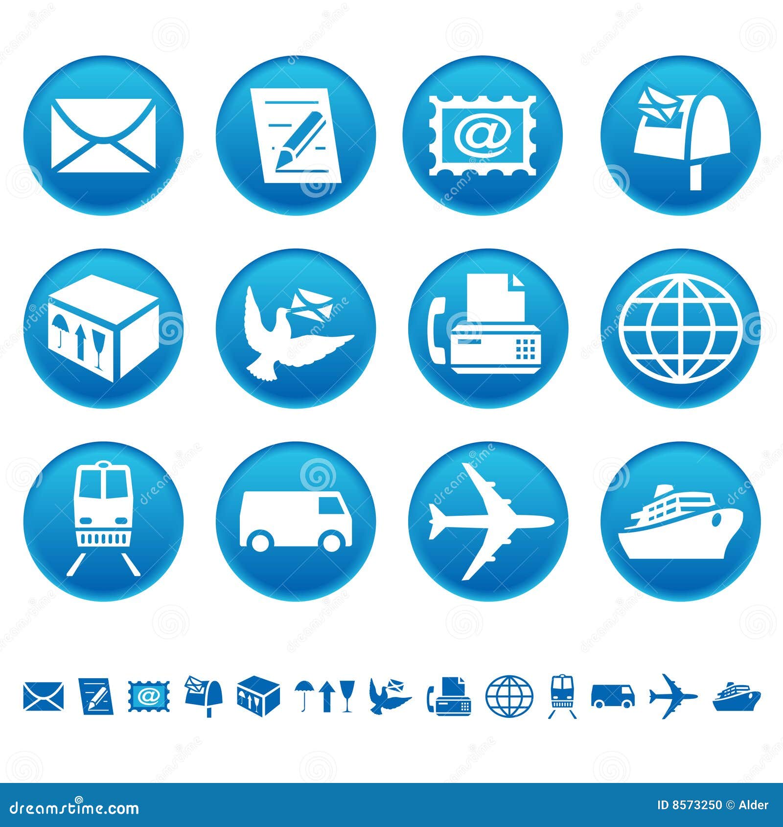 Mail & Transportation Icons Stock Vector - Illustration of arrow, bird ...