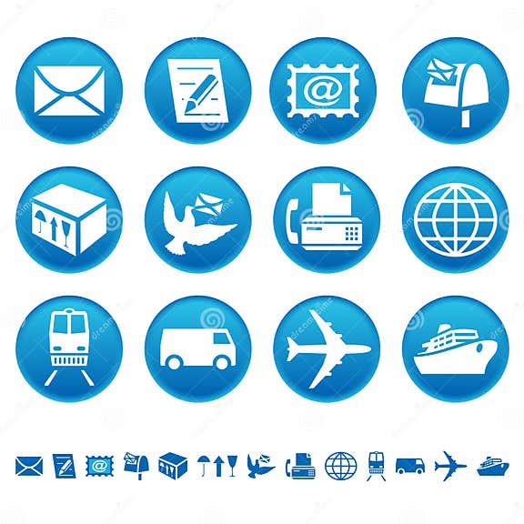 Mail & Transportation Icons Stock Vector - Illustration of arrow, bird ...