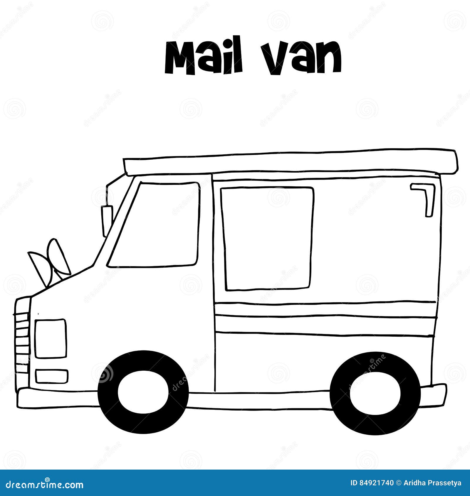 Mail Van Hand Draw of Vector Stock Vector - Illustration of fast ...
