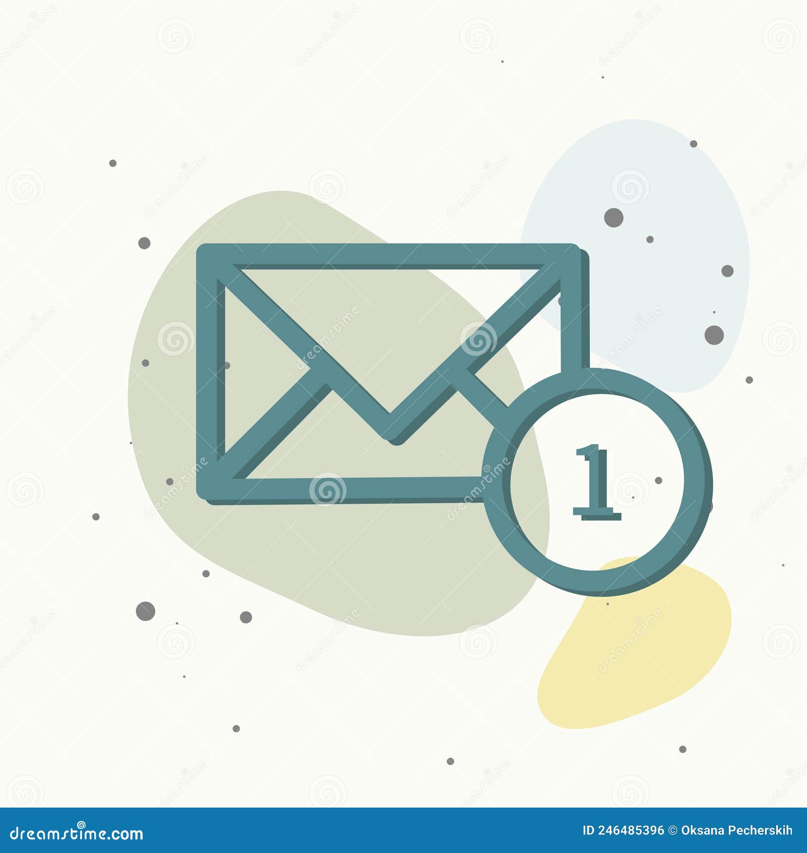 Mail Vector Icon on Flat Design. E-mail Vector on Multicolored ...