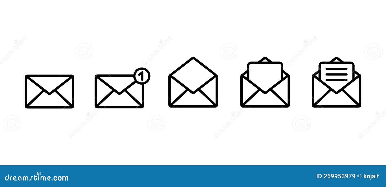 Mail Vector Icons Set. Letter Message, Web Symbol Stock Vector ...