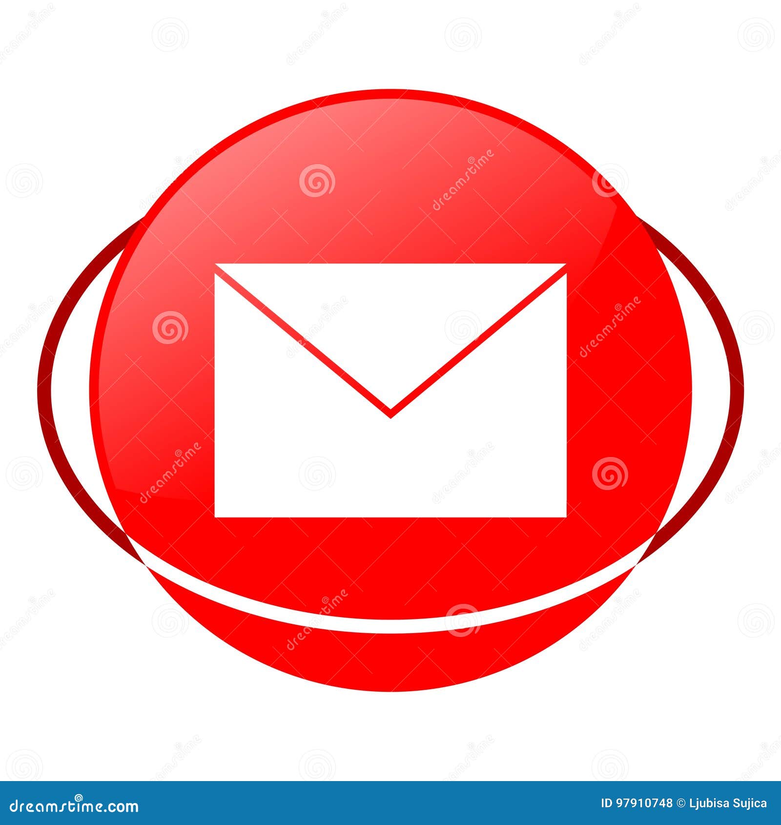 Mail Vector Illustration, Red Icon Stock Vector - Illustration of ...