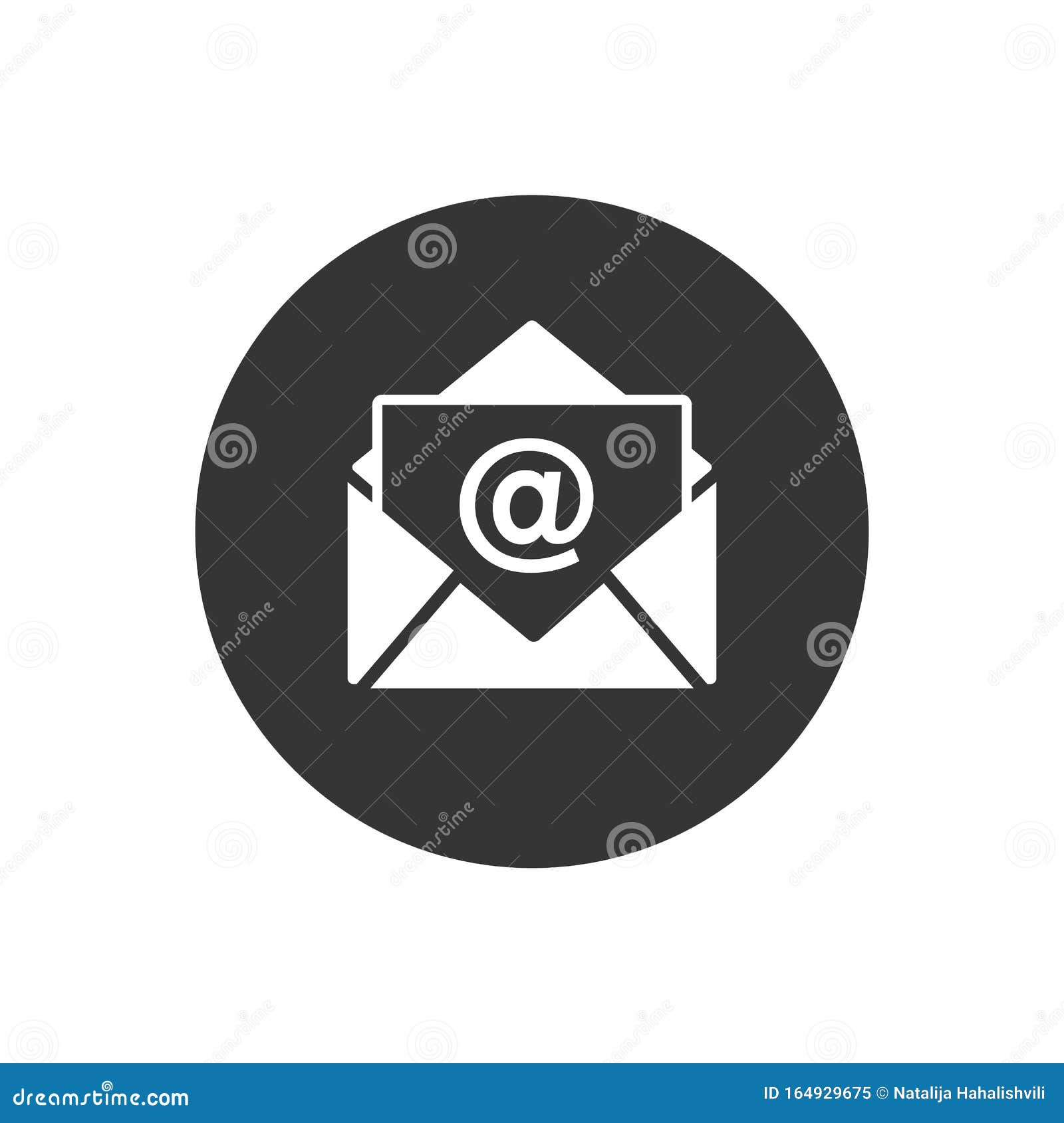 Mail Vector White Icon on Gray in Flat Style Stock Vector ...