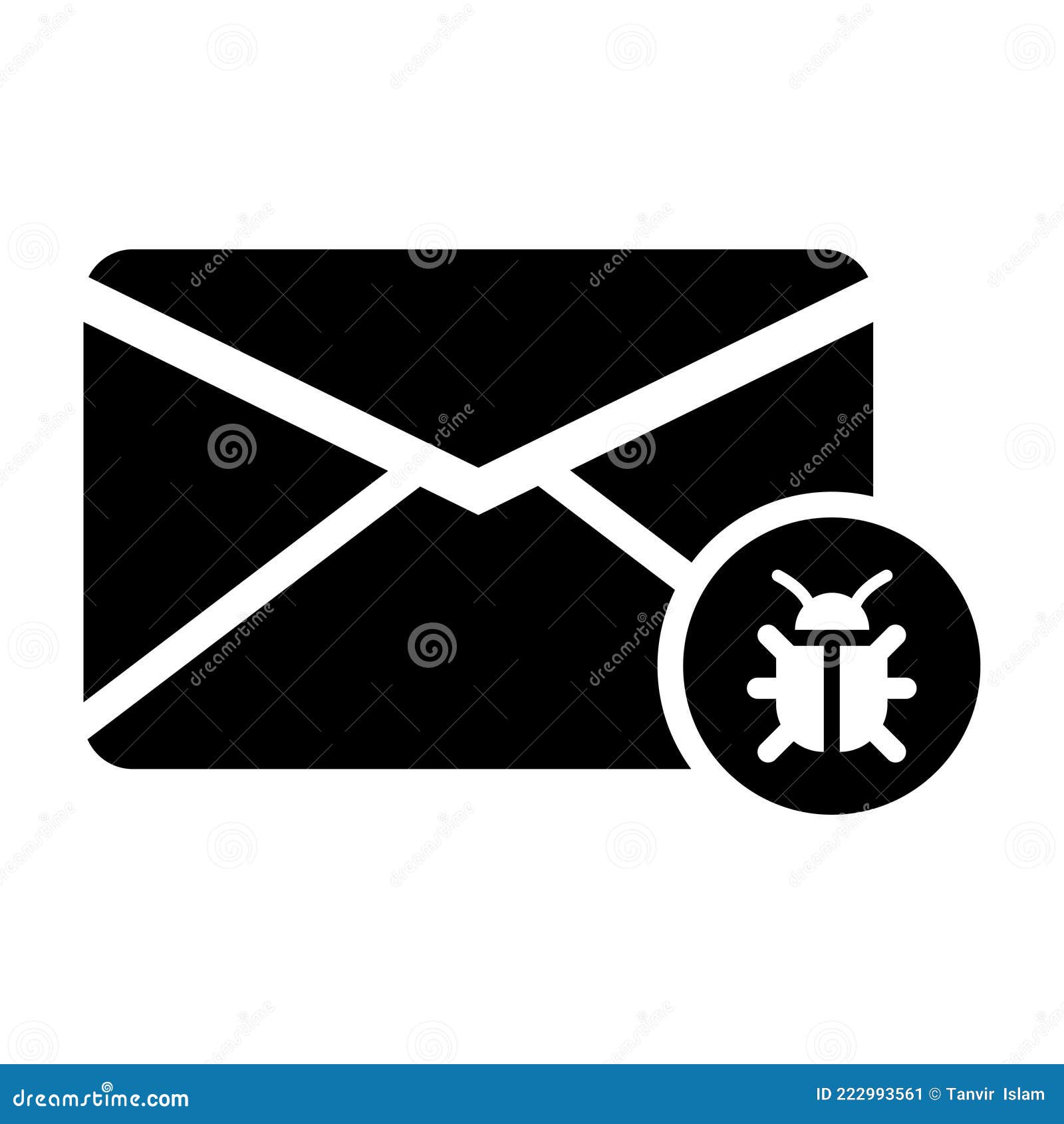 Mail Virus Attack Icon stock vector. Illustration of mail - 222993561