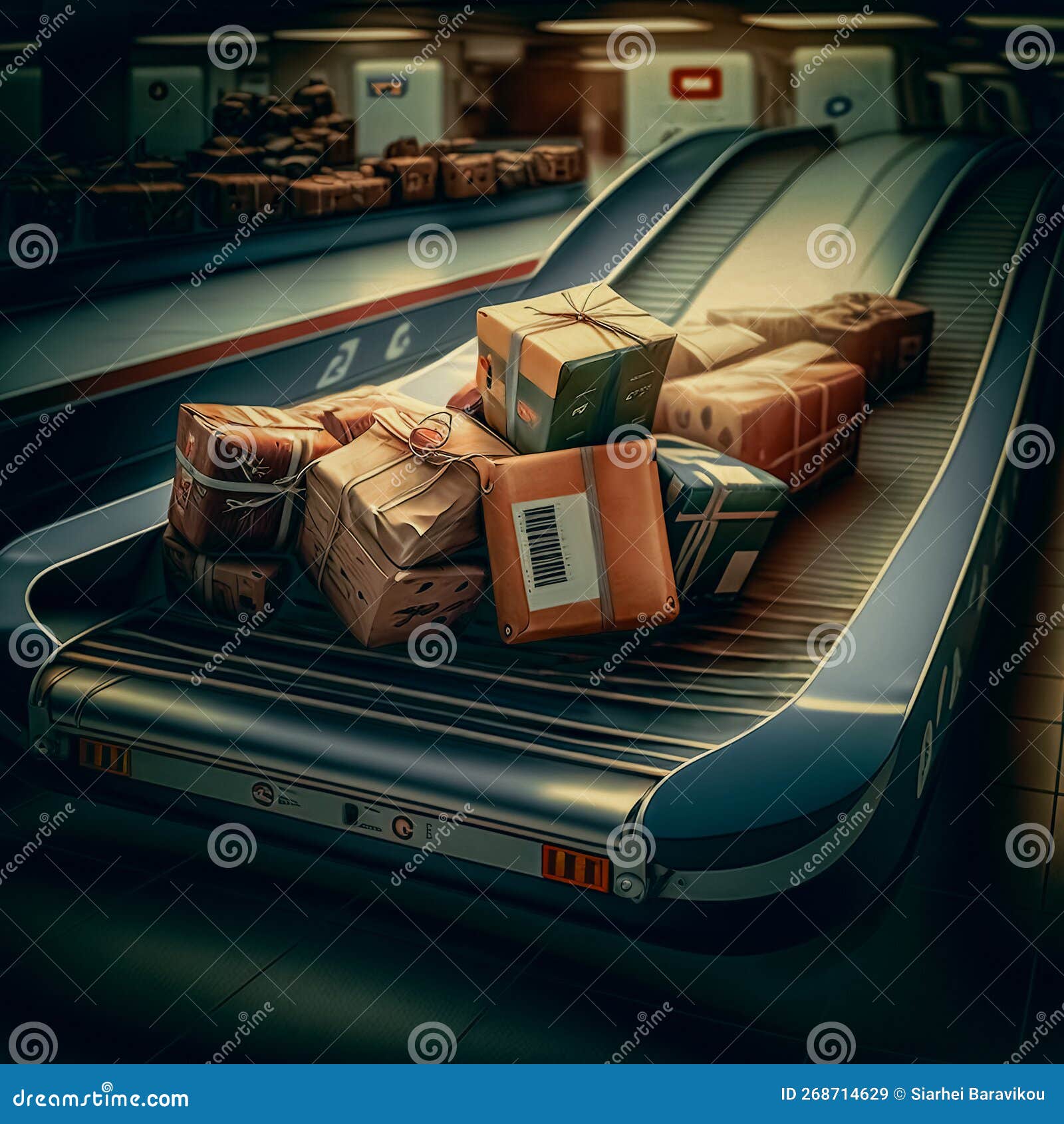 Mail Warehouse with Parcel Delivery Tape Stock Illustration ...