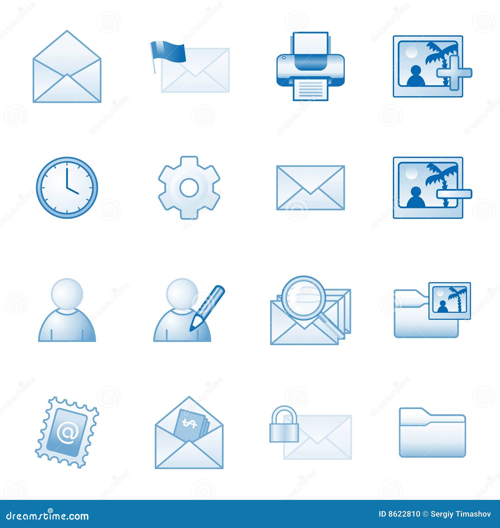 Mail Web Icons Set 2, Blue Series Stock Vector - Illustration of icons ...