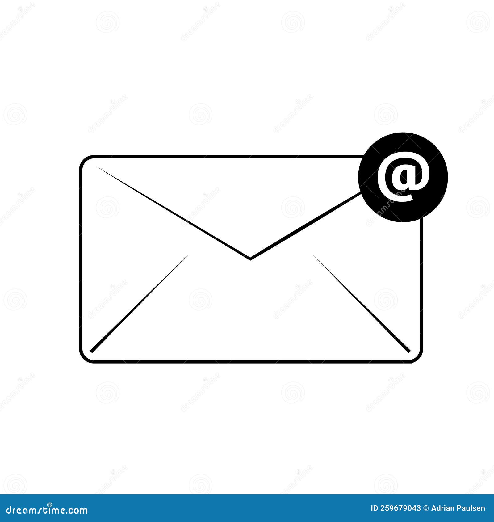 Mail White and black stock vector. Illustration of vector - 259679043