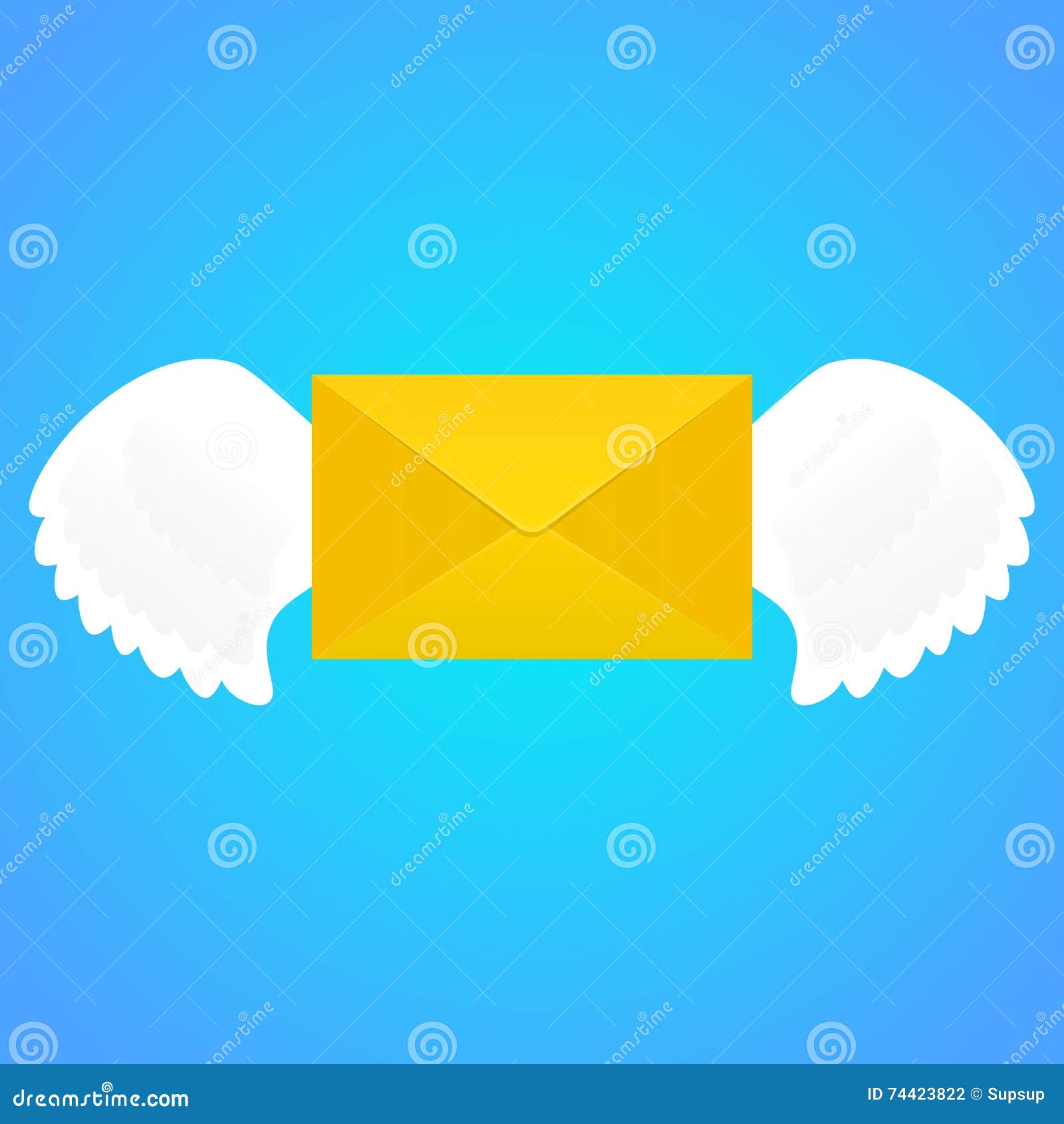 Mail with wings stock vector. Illustration of information - 74423822