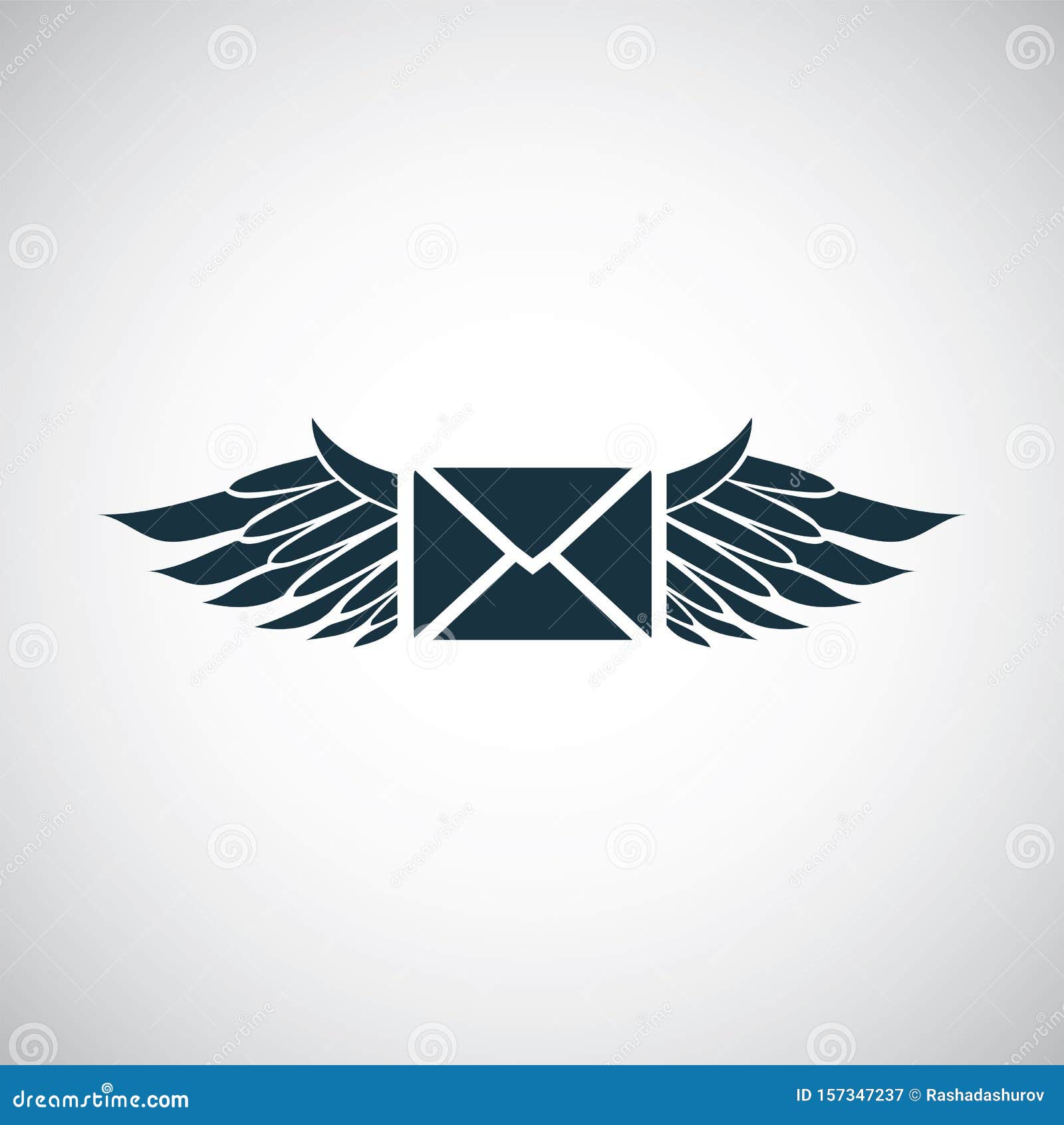 Mail Wings Icon Trendy Simple Concept Stock Vector - Illustration of ...