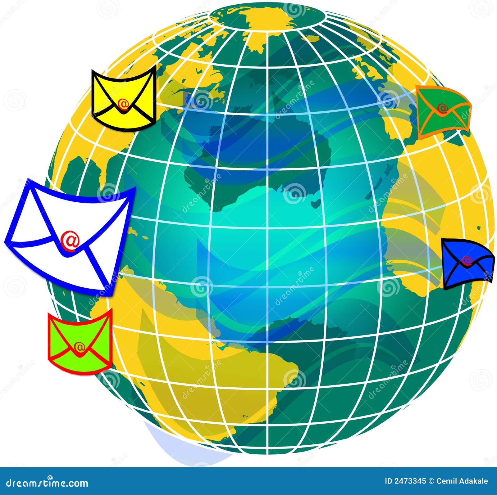 Mail and world globe2 stock vector. Illustration of globe - 2473345