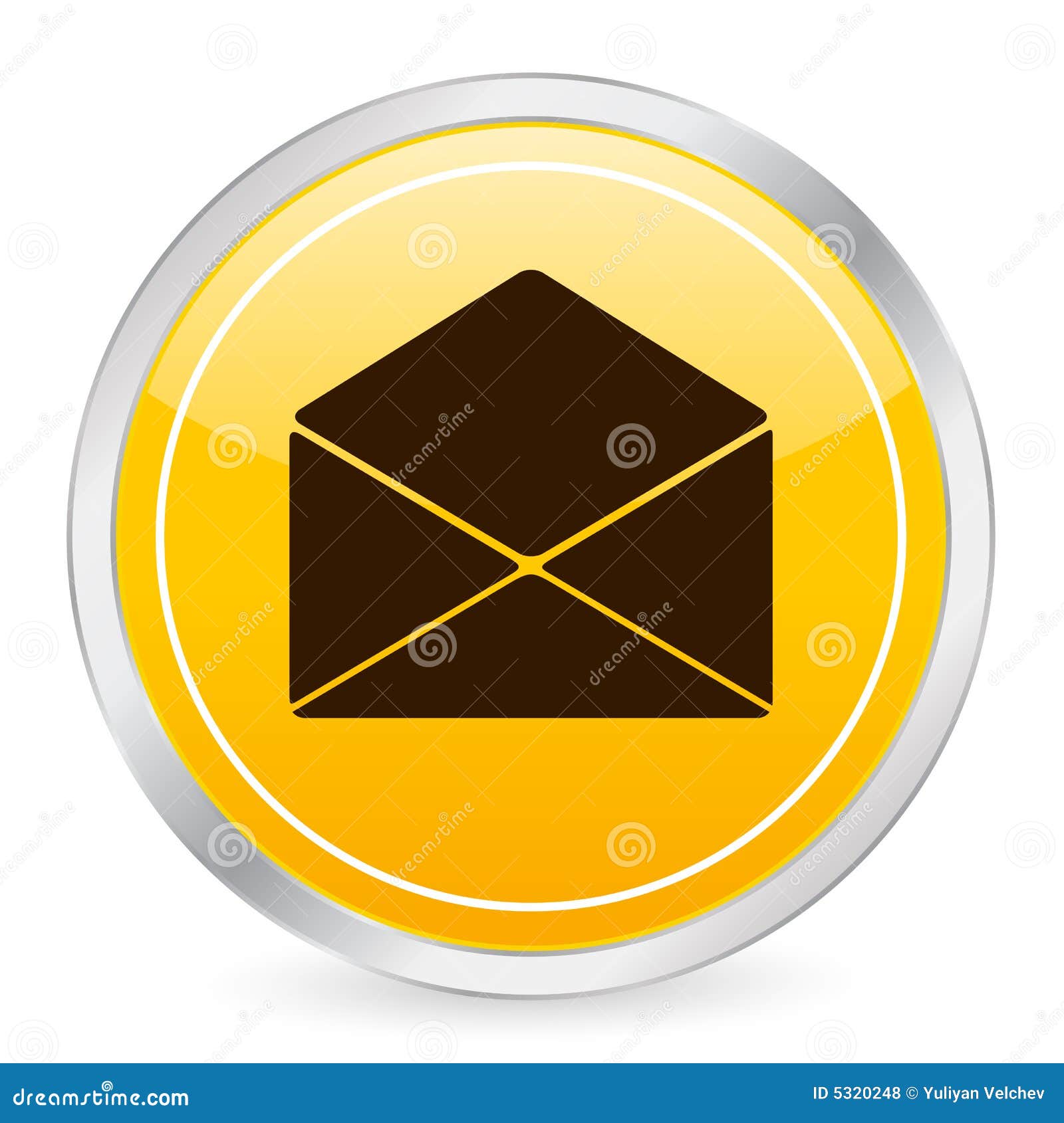 Mail yellow circle icon 2 stock vector. Illustration of grey - 5320248
