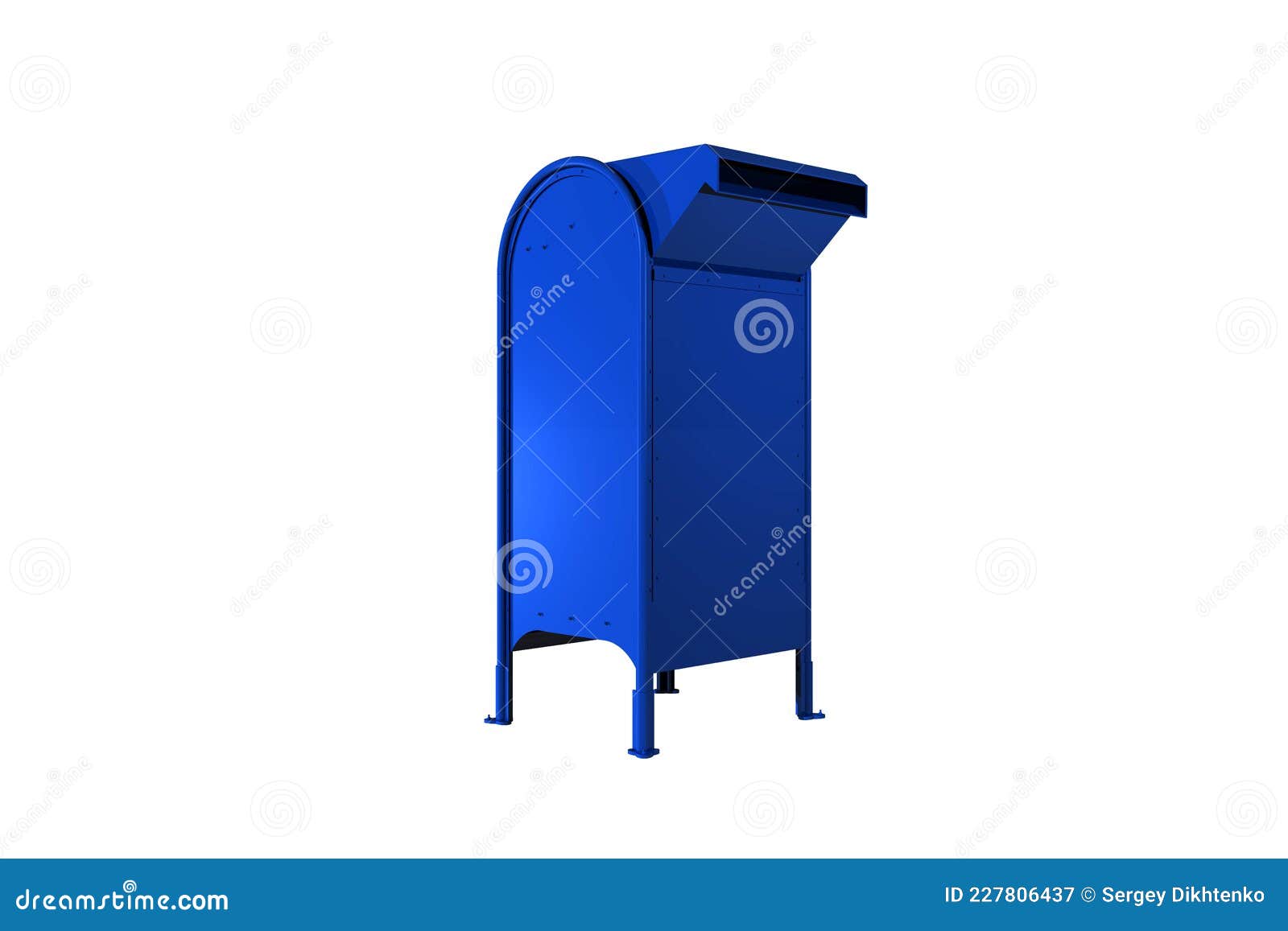 Mailbox Blue 3d Rendering White Background Stock Illustration ...