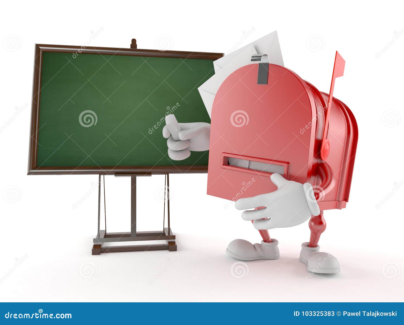 Mailbox Character with Blank Blackboard Stock Illustration ...