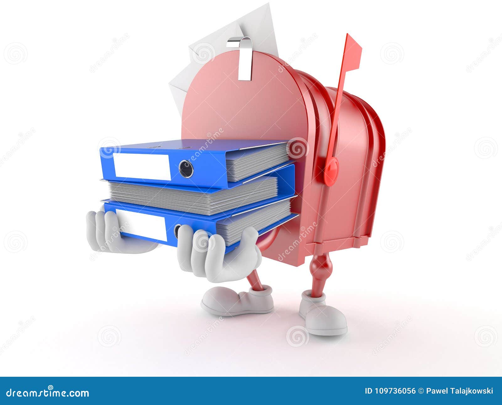 Mailbox Character Carrying Ring Binders Stock Illustration ...