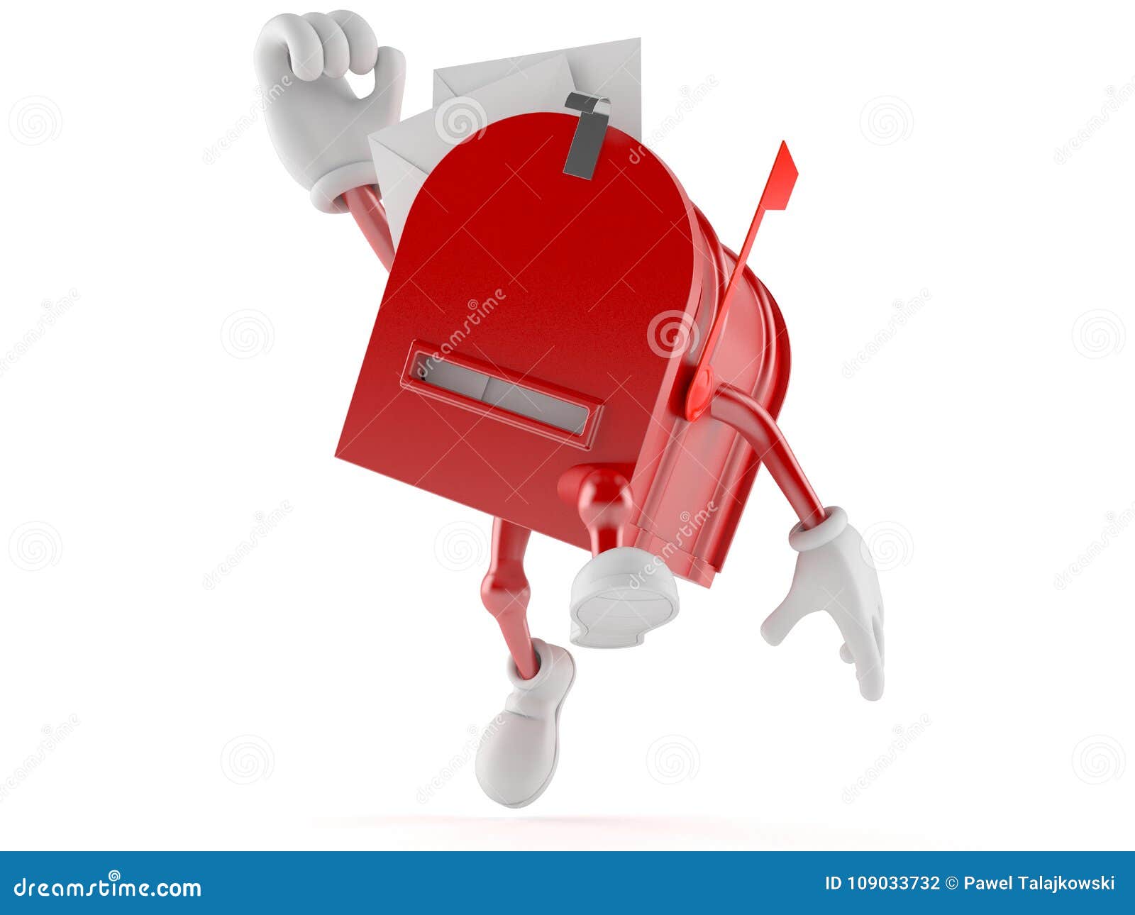 Mailbox Character Jumping in Joy Stock Illustration - Illustration of ...